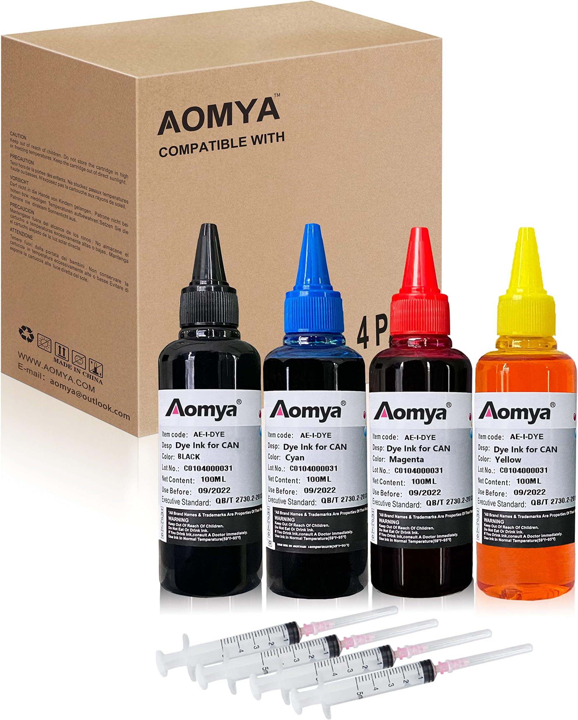 Amazon.com: Aomya 4x100ml Ink Refill Tools Compatible with Canon PG ...