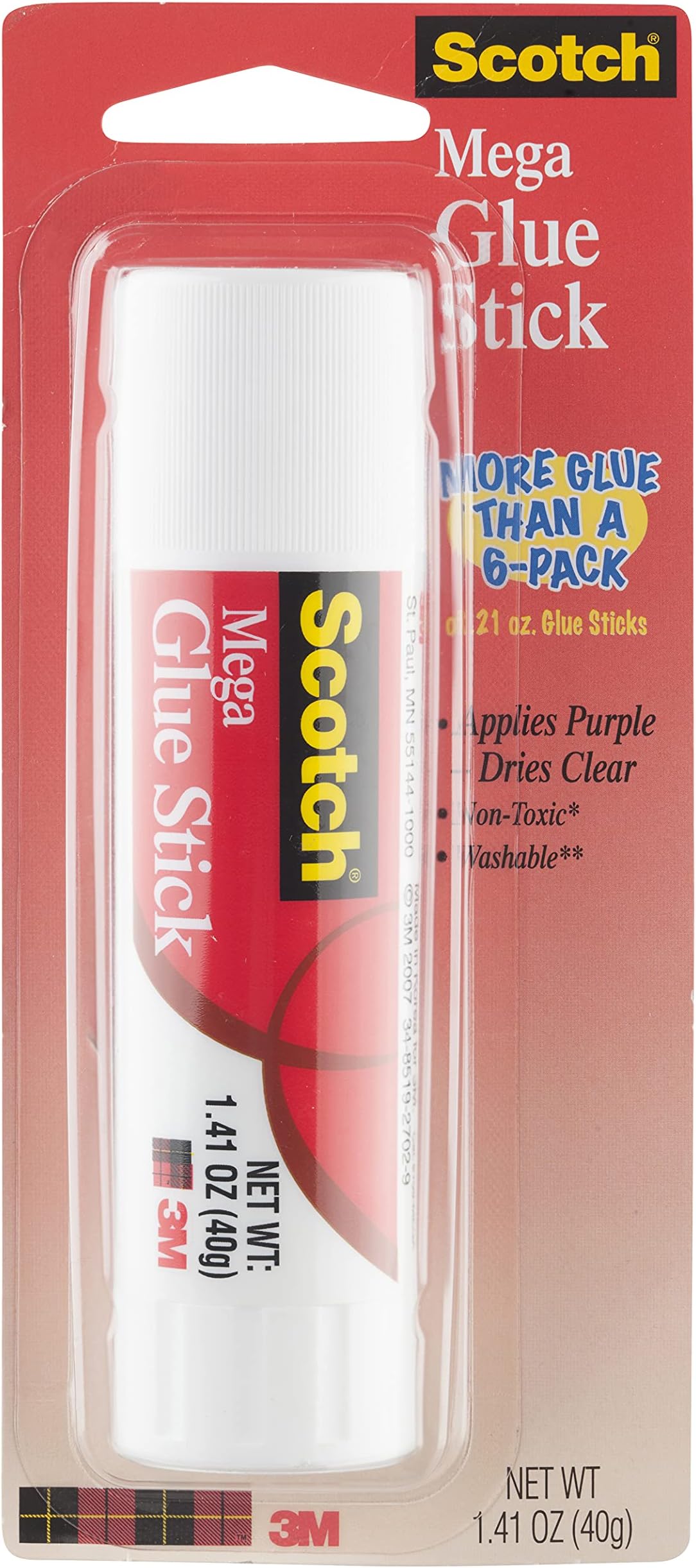 Amazon.com: Scotch MMM600824S Permanent Glue Stick (Pack of 24), Clear ...