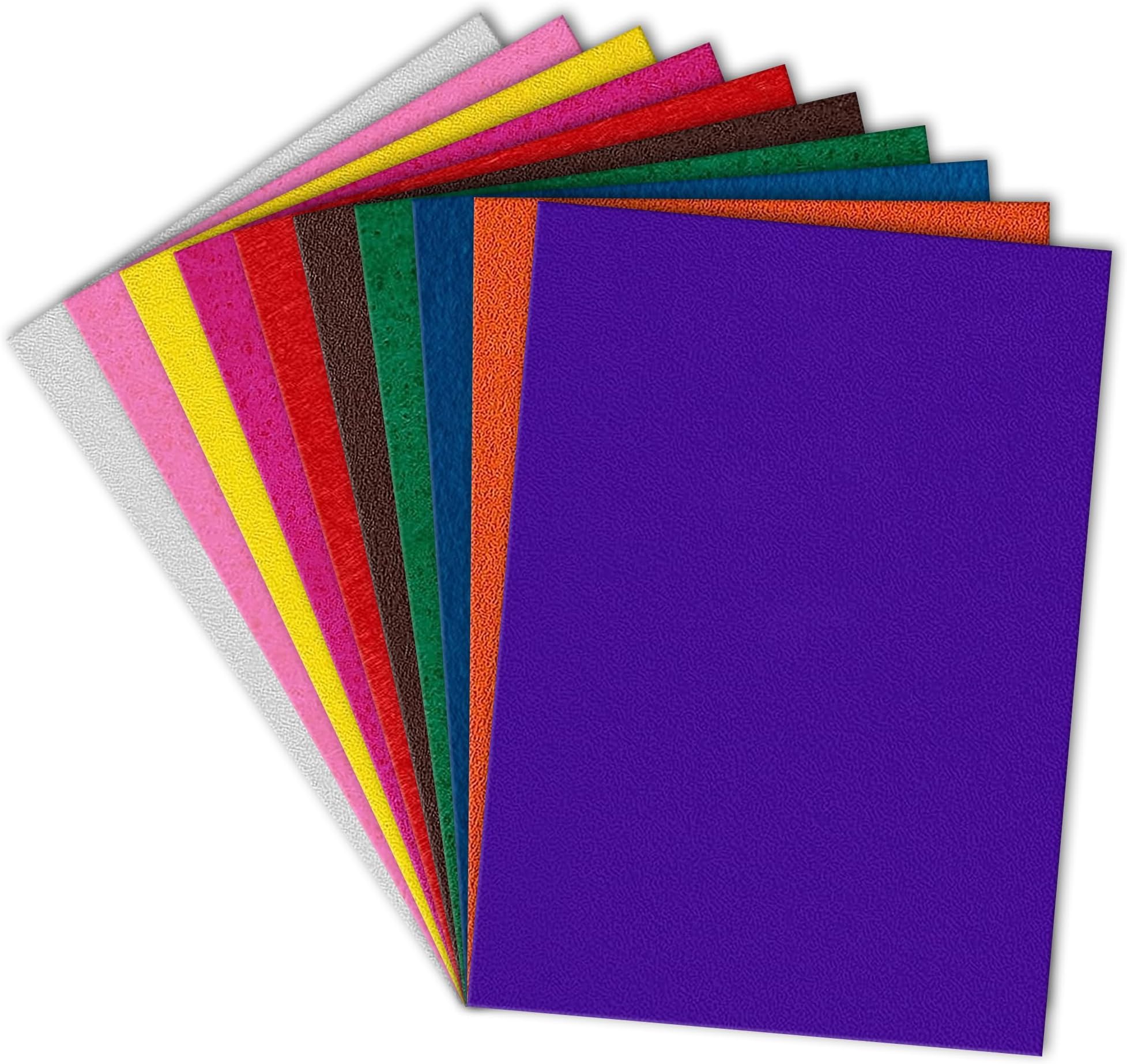 Lakeer A4 Felt Sheets – 1mm Thick, Multicolour Stiff Fabric, Pack of 10 ...