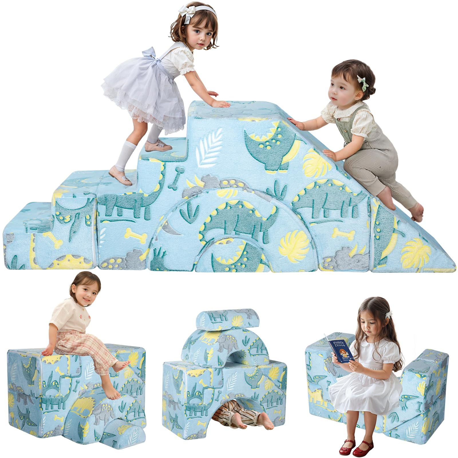 Amazon.com: MeMoreCool Foam Climbing Toddler Couch Modular Kids Sofa ...