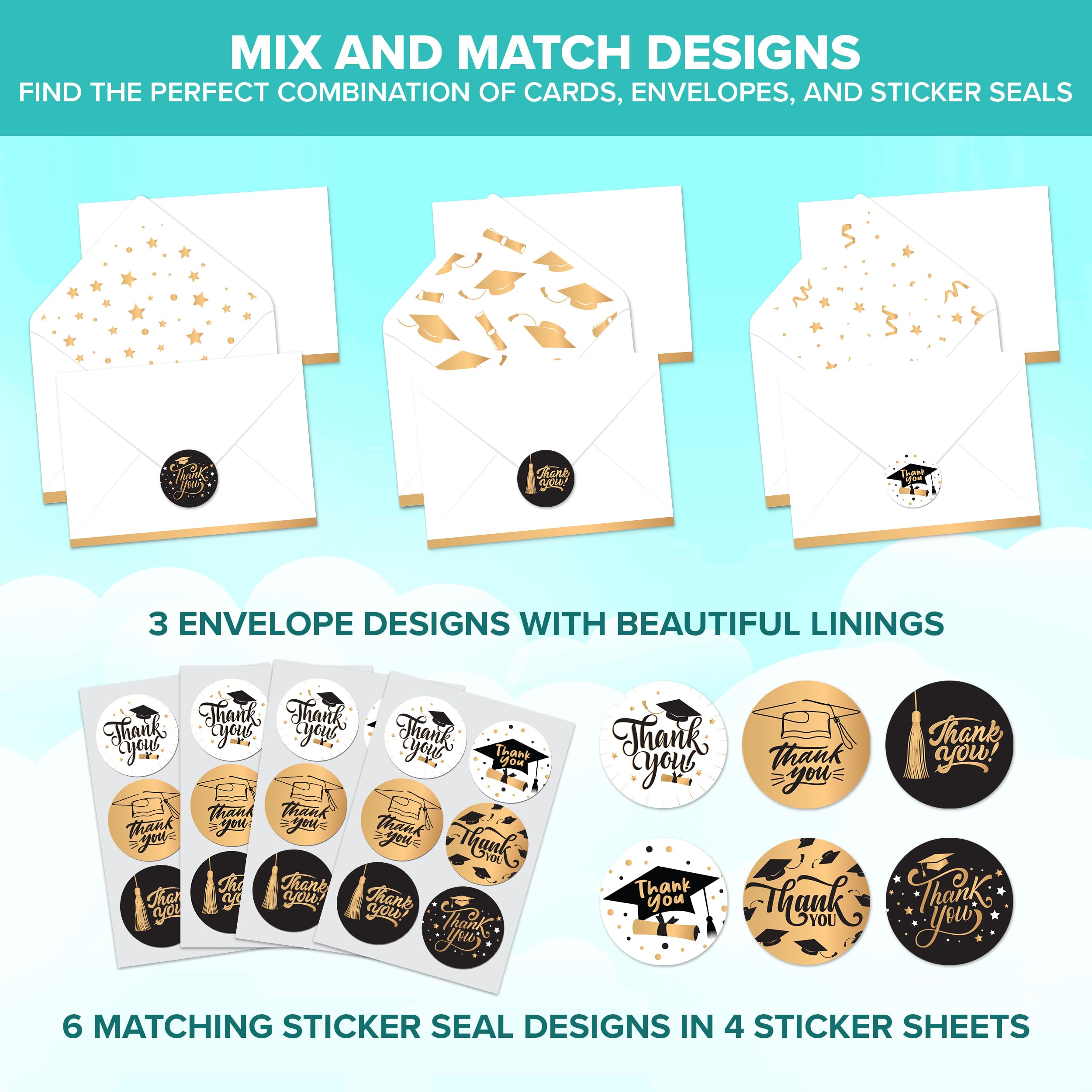 Graduation Cards Money Holder 24 Pack Gold Foil Graduation Cards 2025 ...