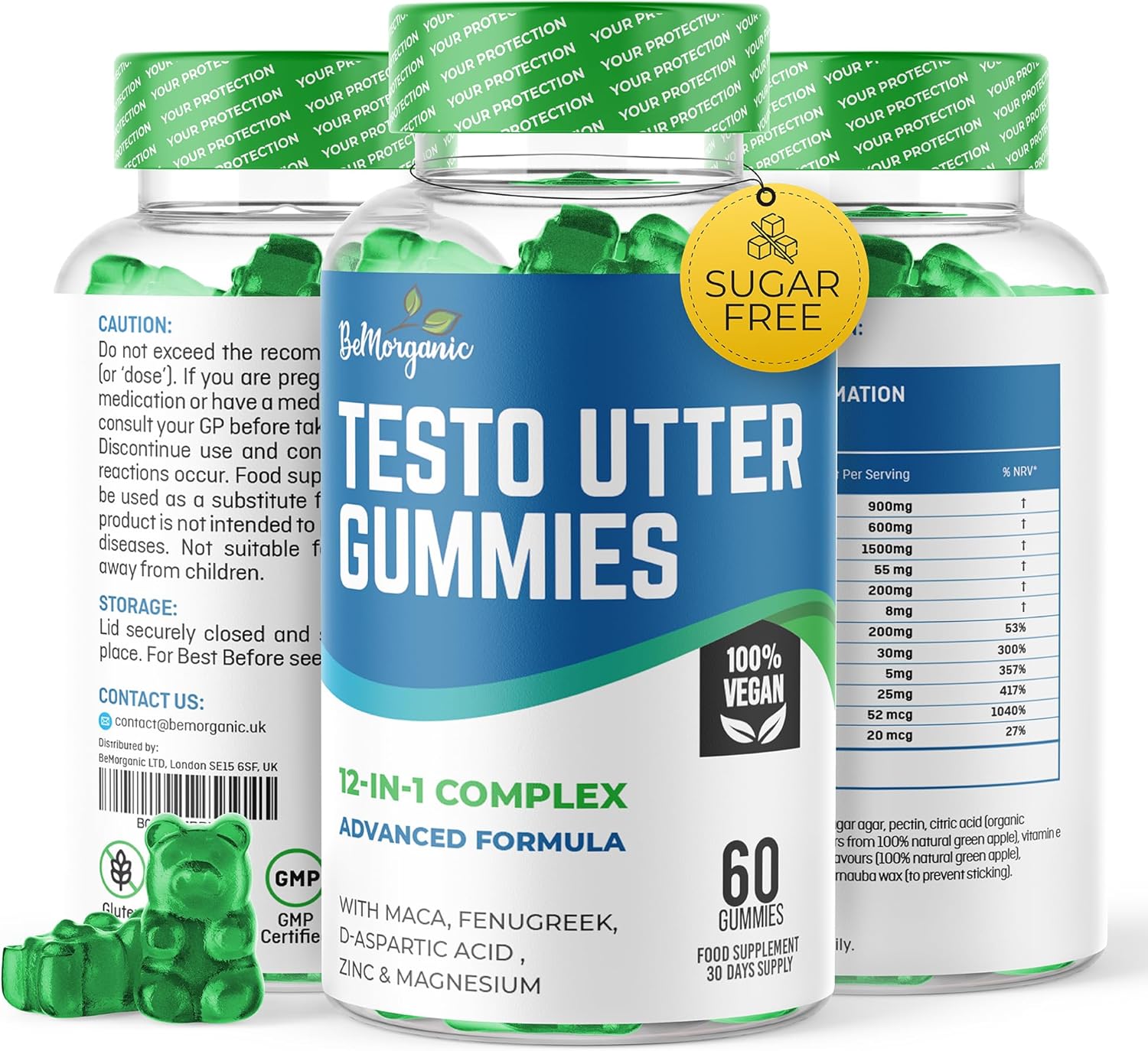 BeMorganic Gummies for Men - Vegan Gummies Natural Booster - 100% ...