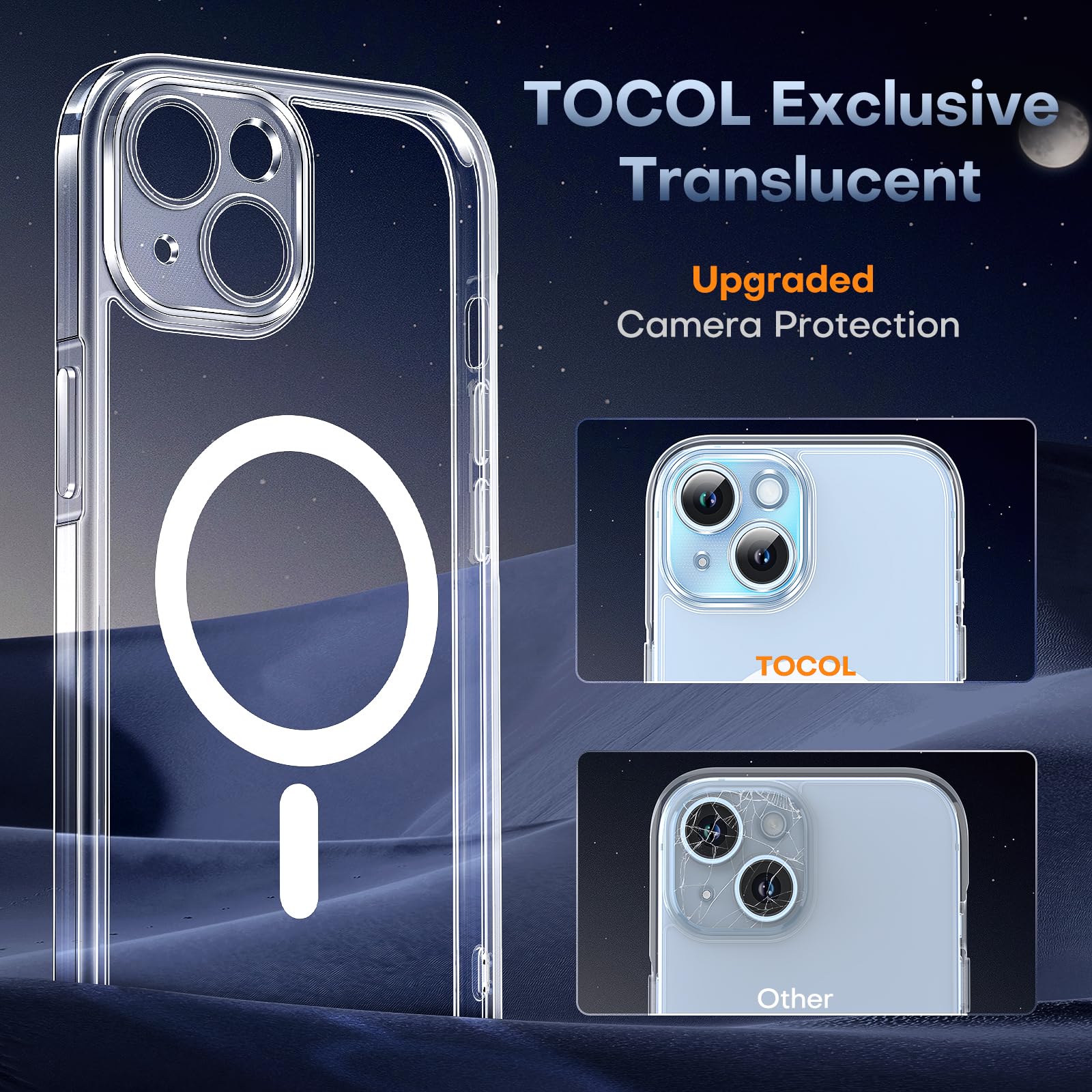 Snapklik.com : TOCOL Magnetic For iPhone 15 Plus Case Clear, Non ...