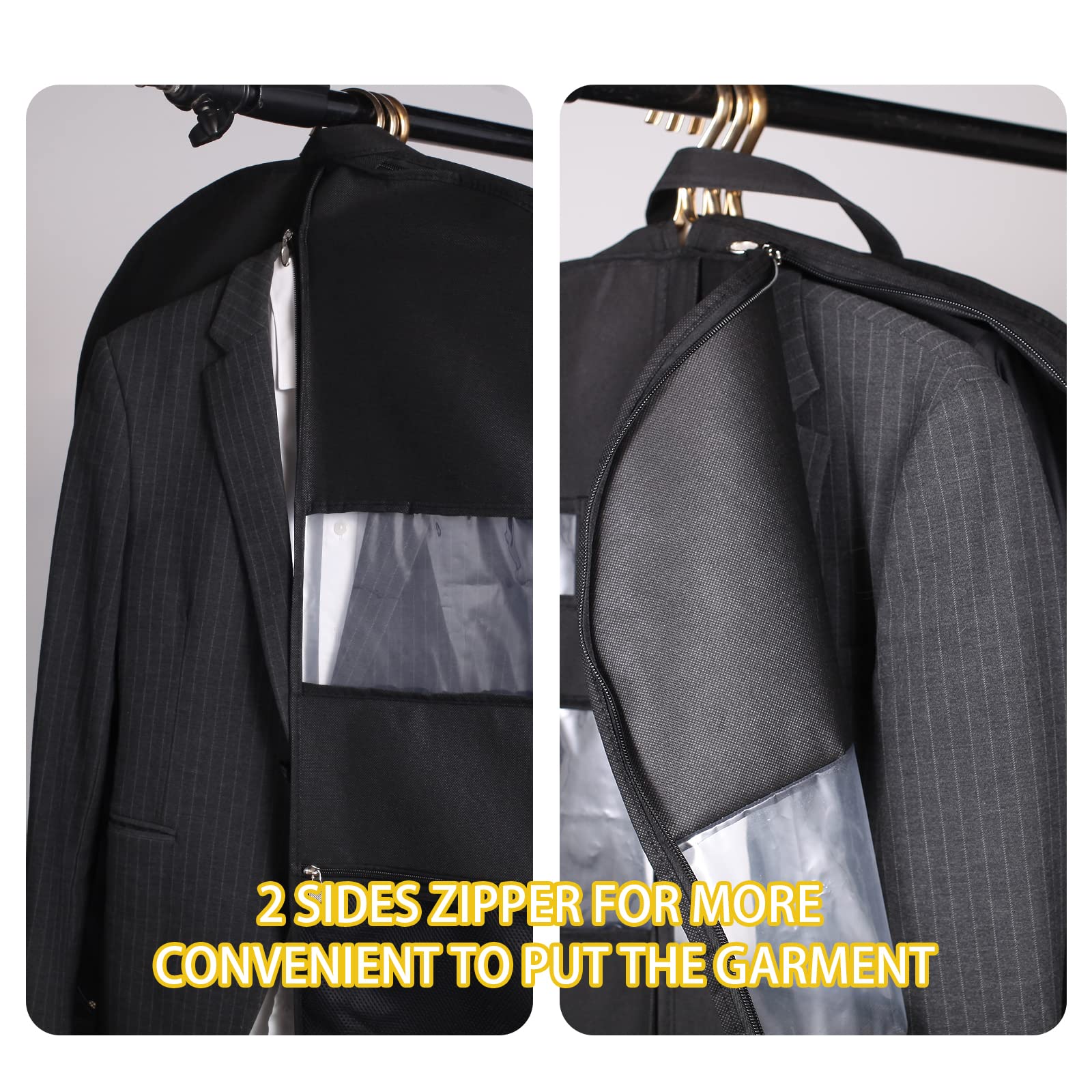 Garment Bags for Travel, Heavy Duty 43" Hanging Suit Bag for Men ...