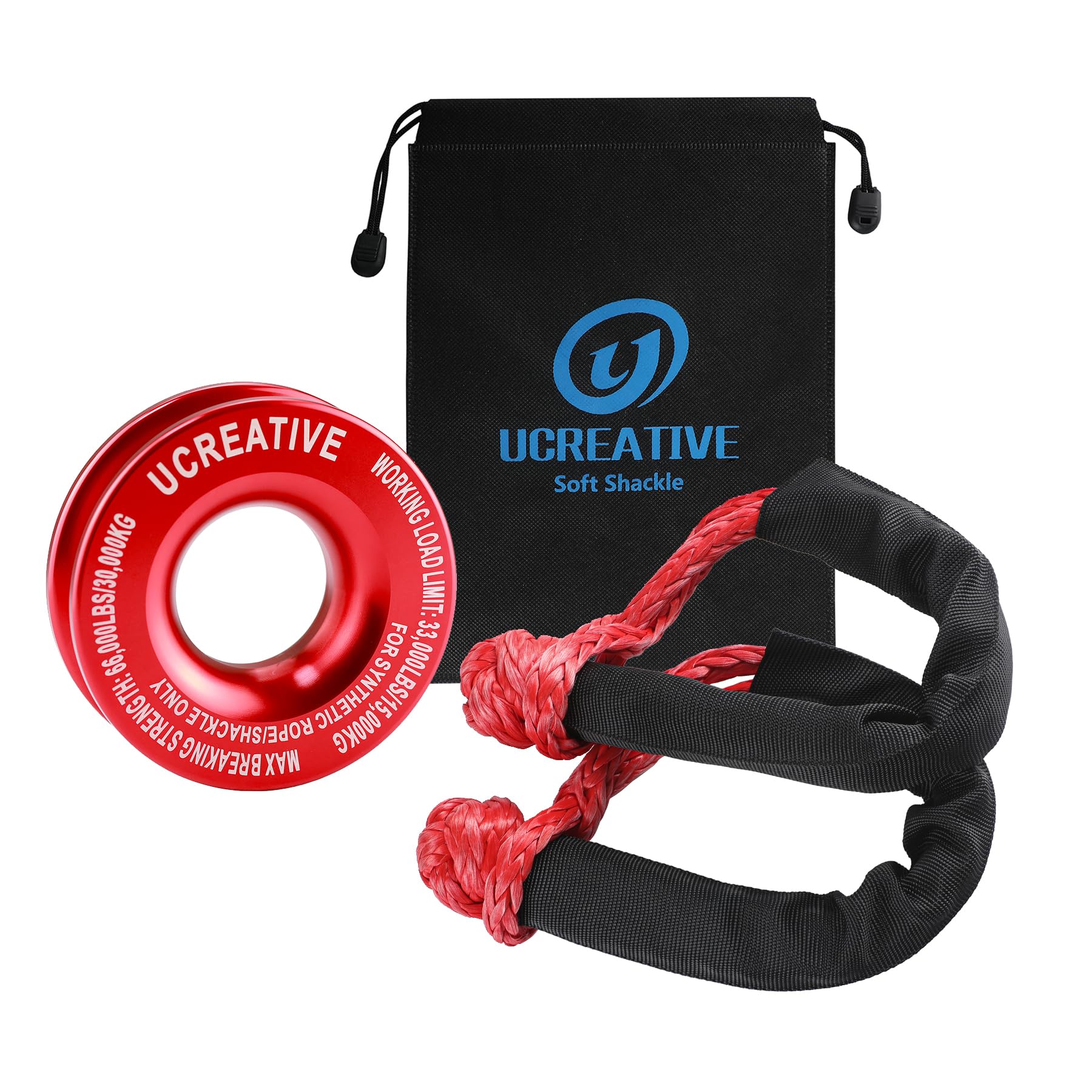 Amazon.com: Ucreative Red Recovery Ring and 2PCS Red Soft Shackle kit ...