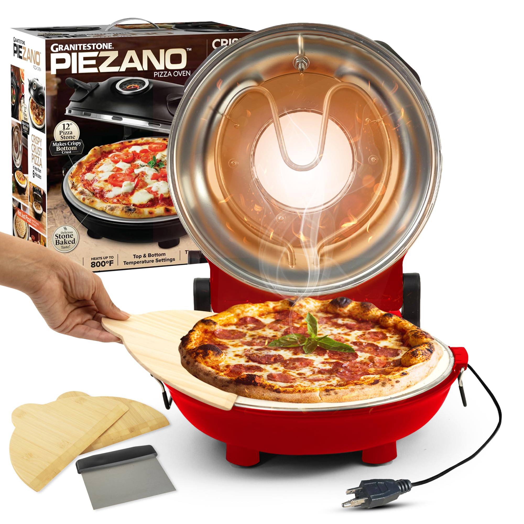 Amazon.com: PIEZANO Crispy Crust Pizza Oven by Granitestone – Electric ...