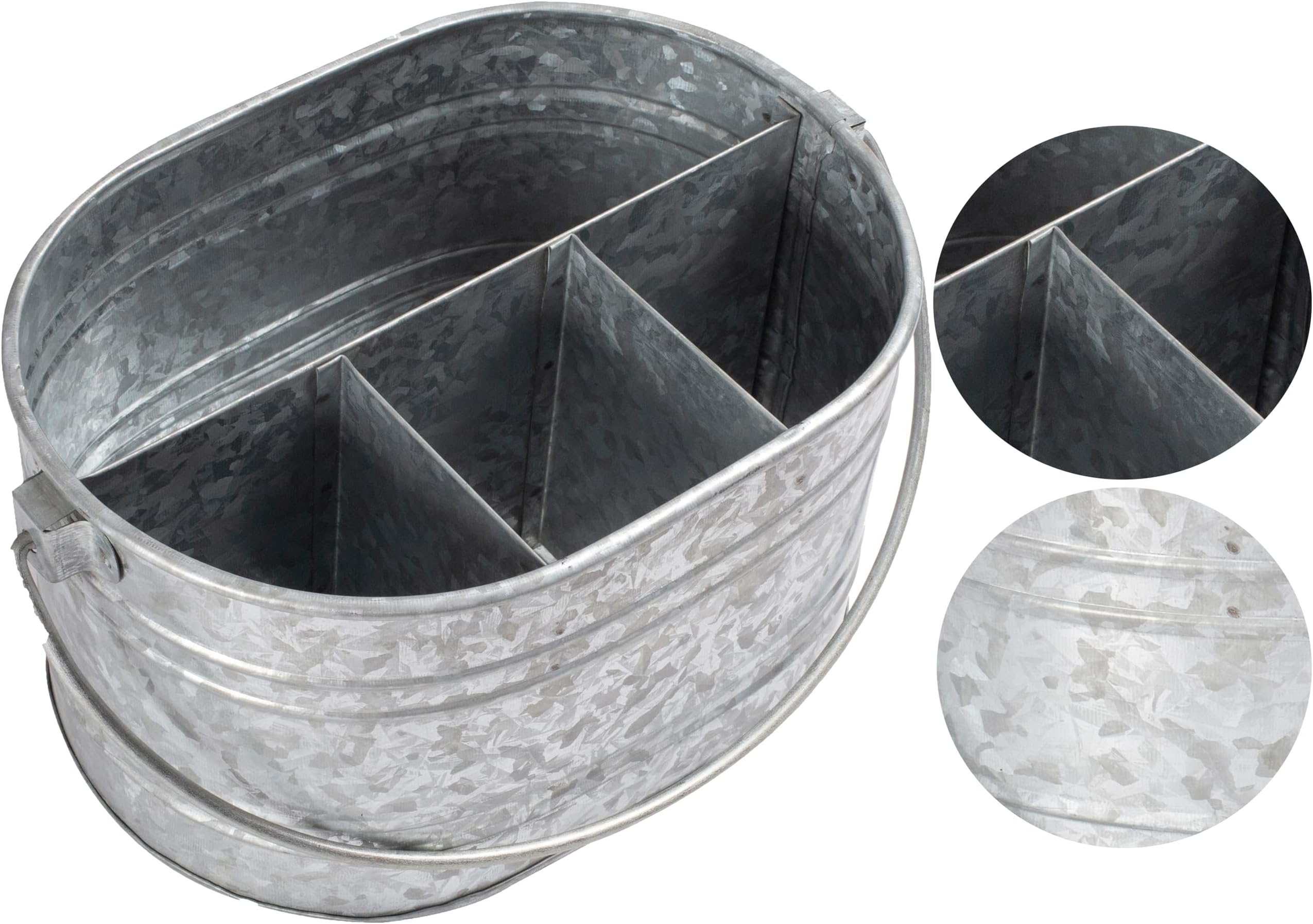 Amazon.com: Light & Pro Blue Metal Farmhouse Galvanized Caddy With ...