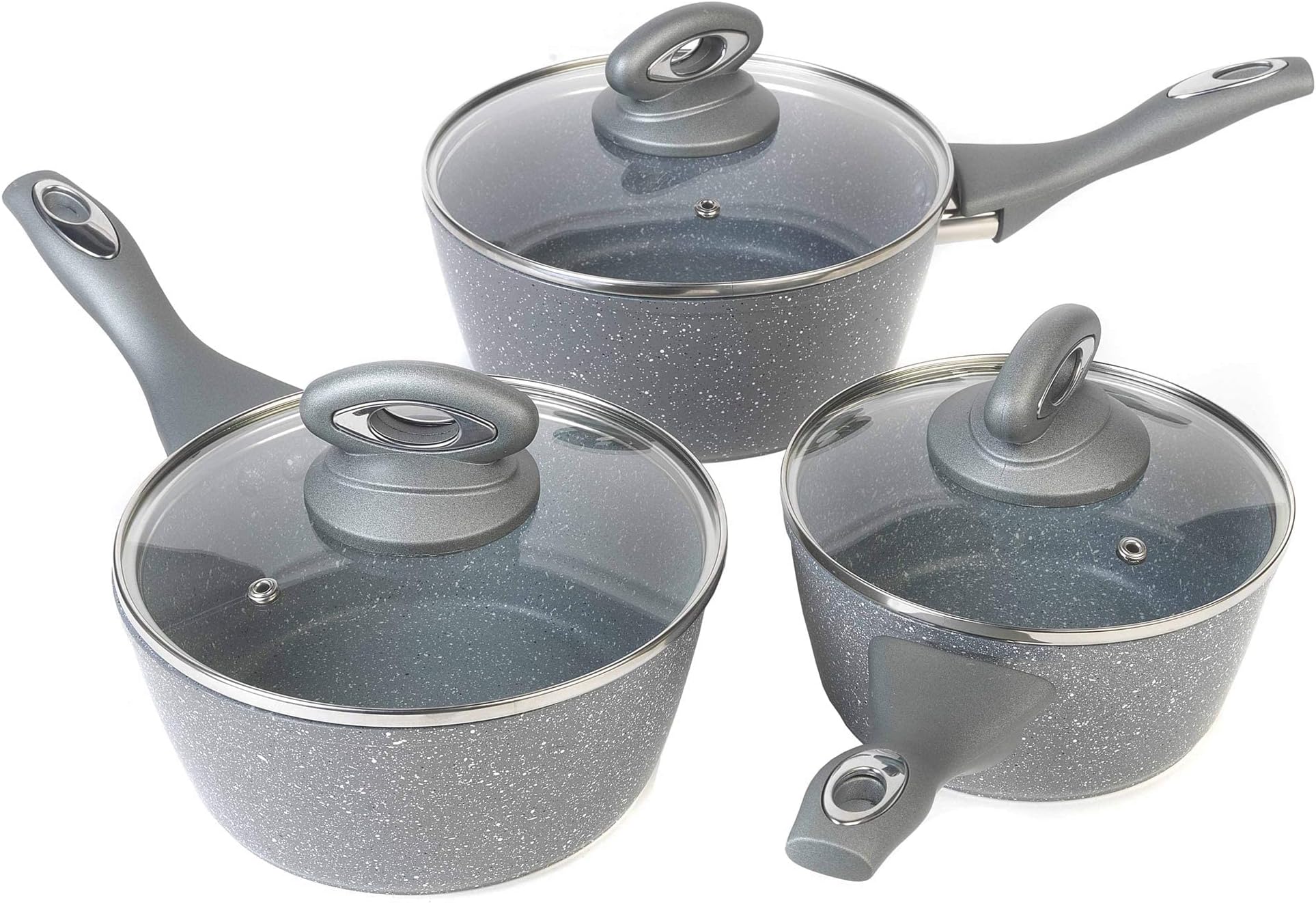 Prestige Eco 3 Piece Aluminium Cookware Set | Non Stick Saucepan Set ...