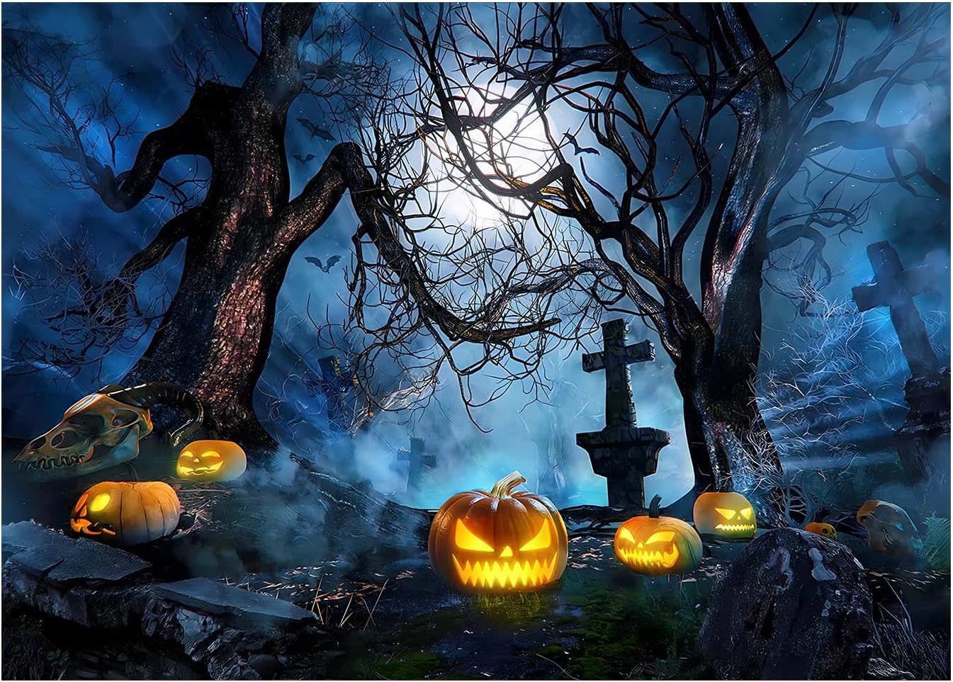 Amazon.com : YYNXSY Halloween Backdrop Horror Woods Party Decoration ...
