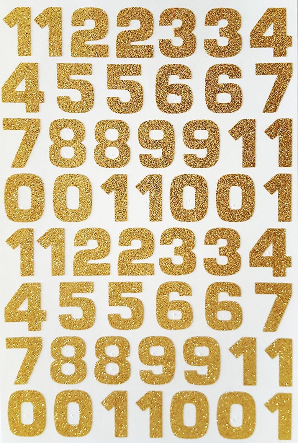 Glitterati 54 GOLD Glittery Self Adhesive NUMBER Stickers : Amazon.co ...