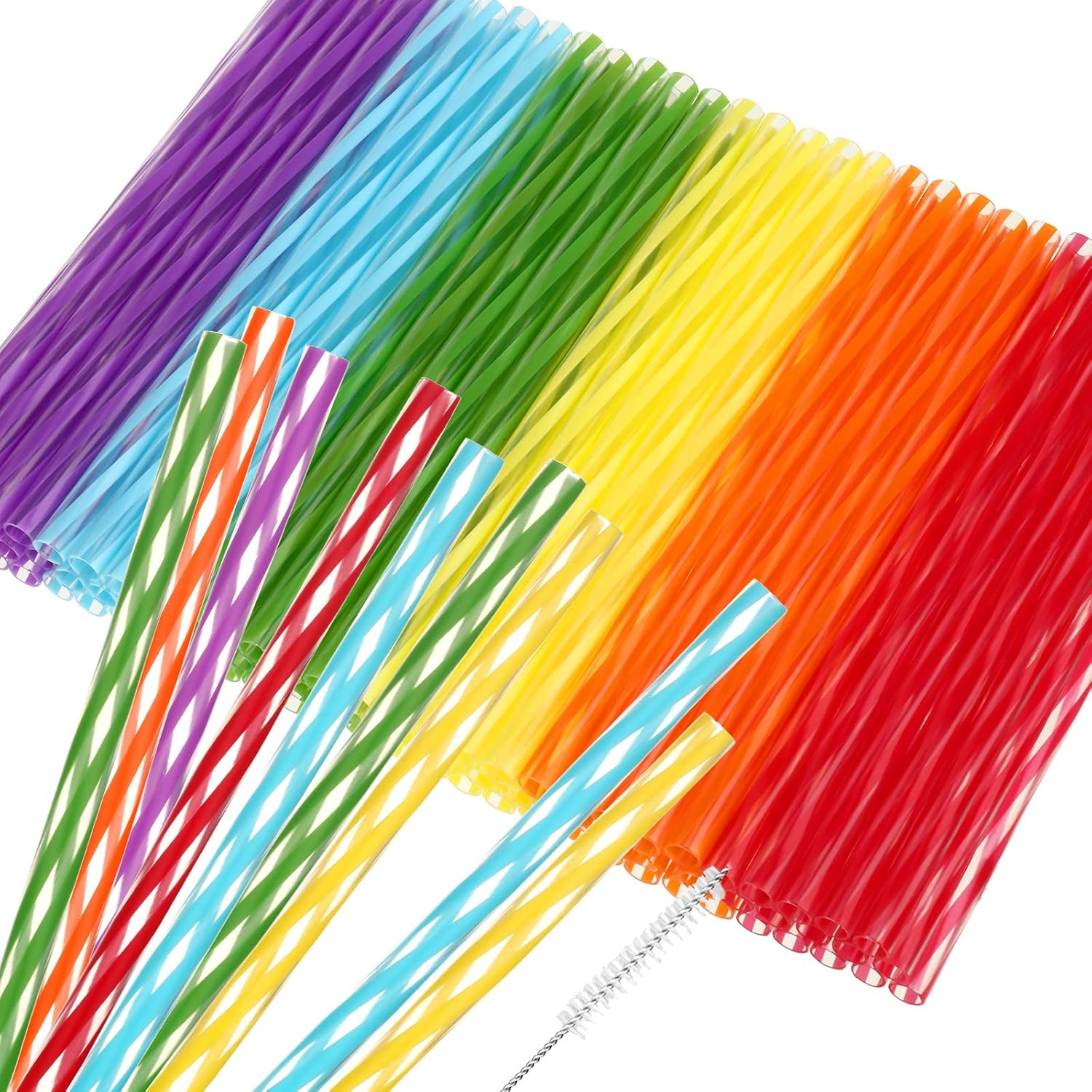 Amazon.com: 96 Pcs Plastic Reusable Straws 6 Inches Short Assorted ...