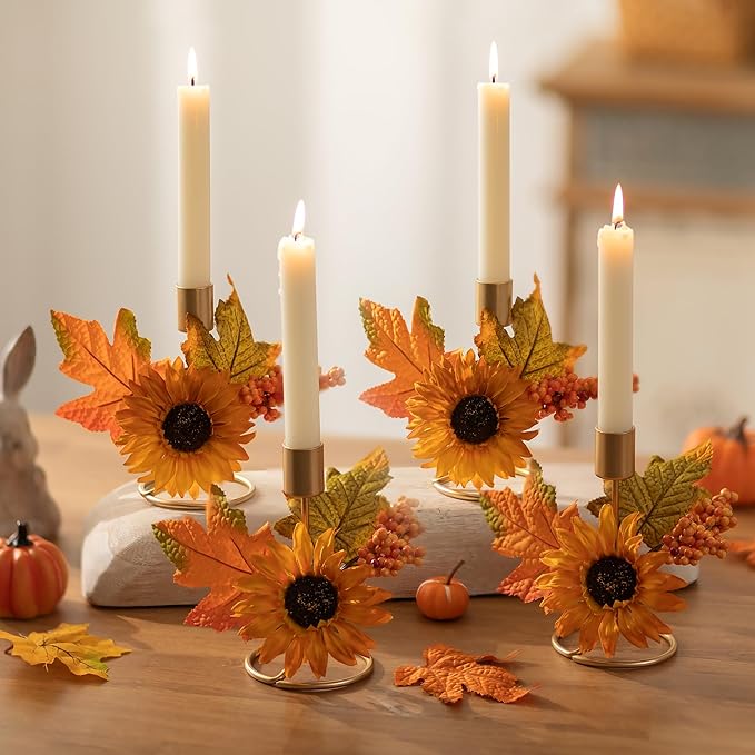 Amazon.com: Romadedi Fall Candle Holder for Thanksgiving: Candlestick ...