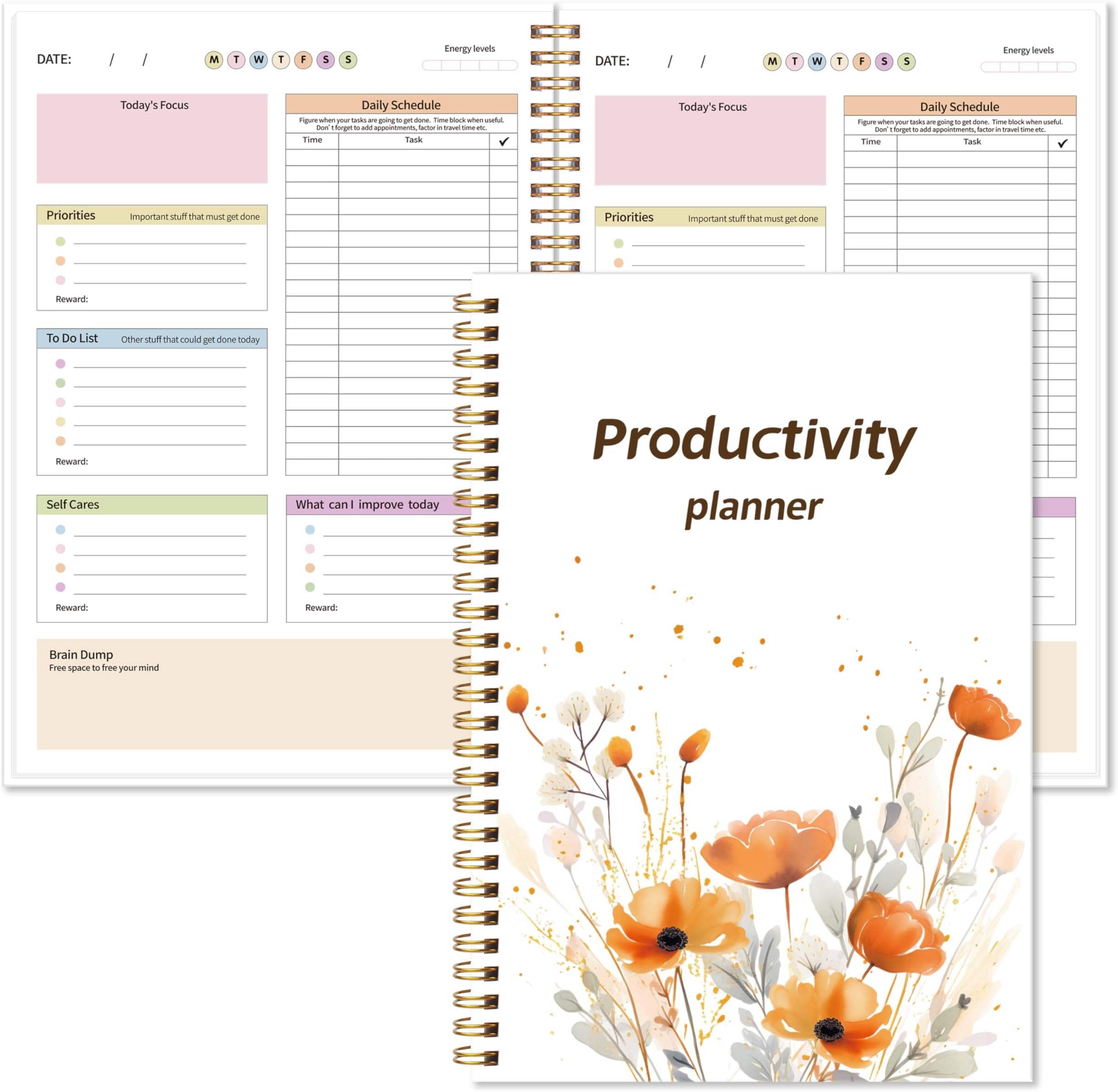 ADHD Daily Planner for Adults Men and Women - Productivity Undated ...