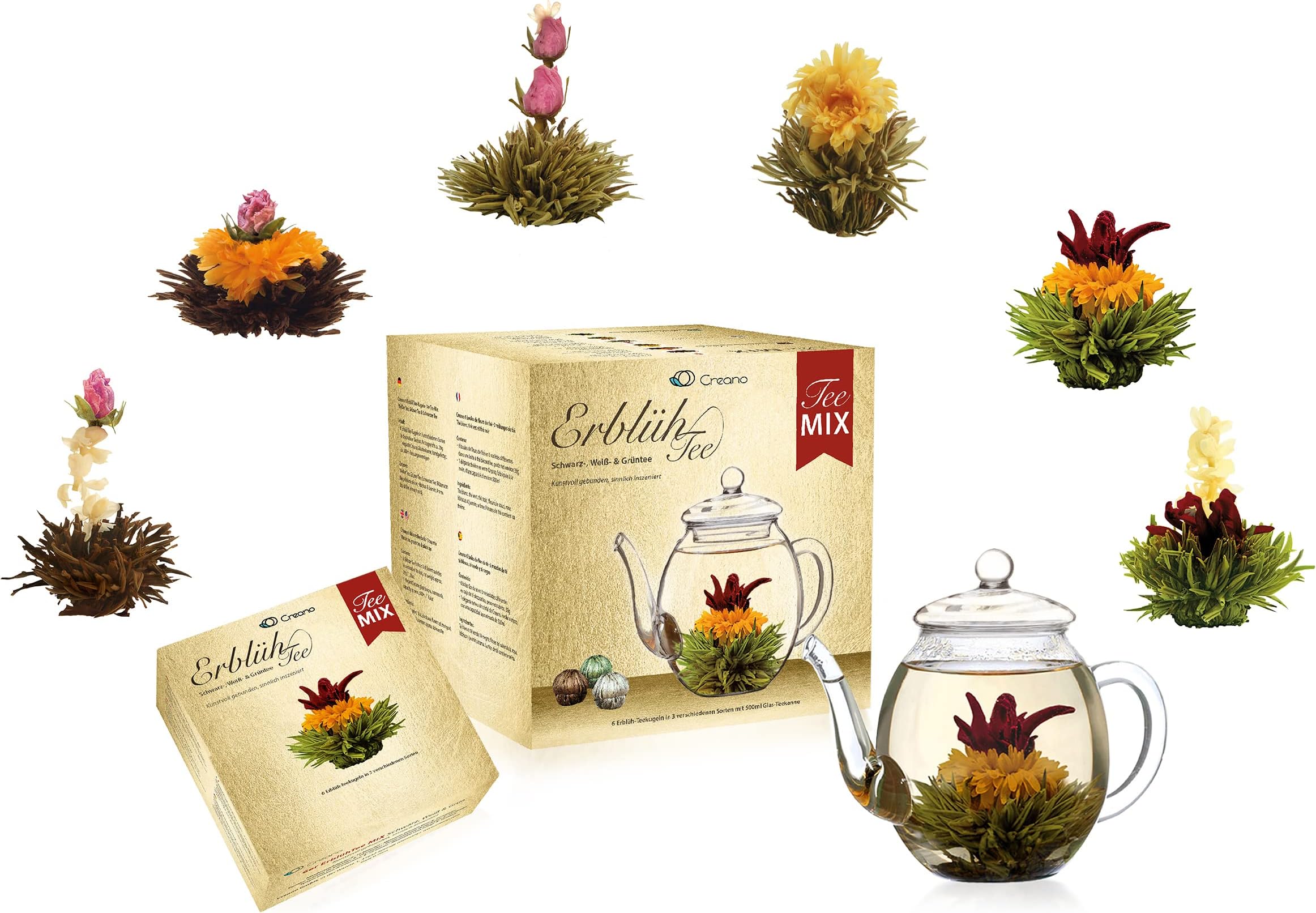Amazon.com : Creano Tea 18pcs Flowers Gift Set Blooming Tea - In a ...
