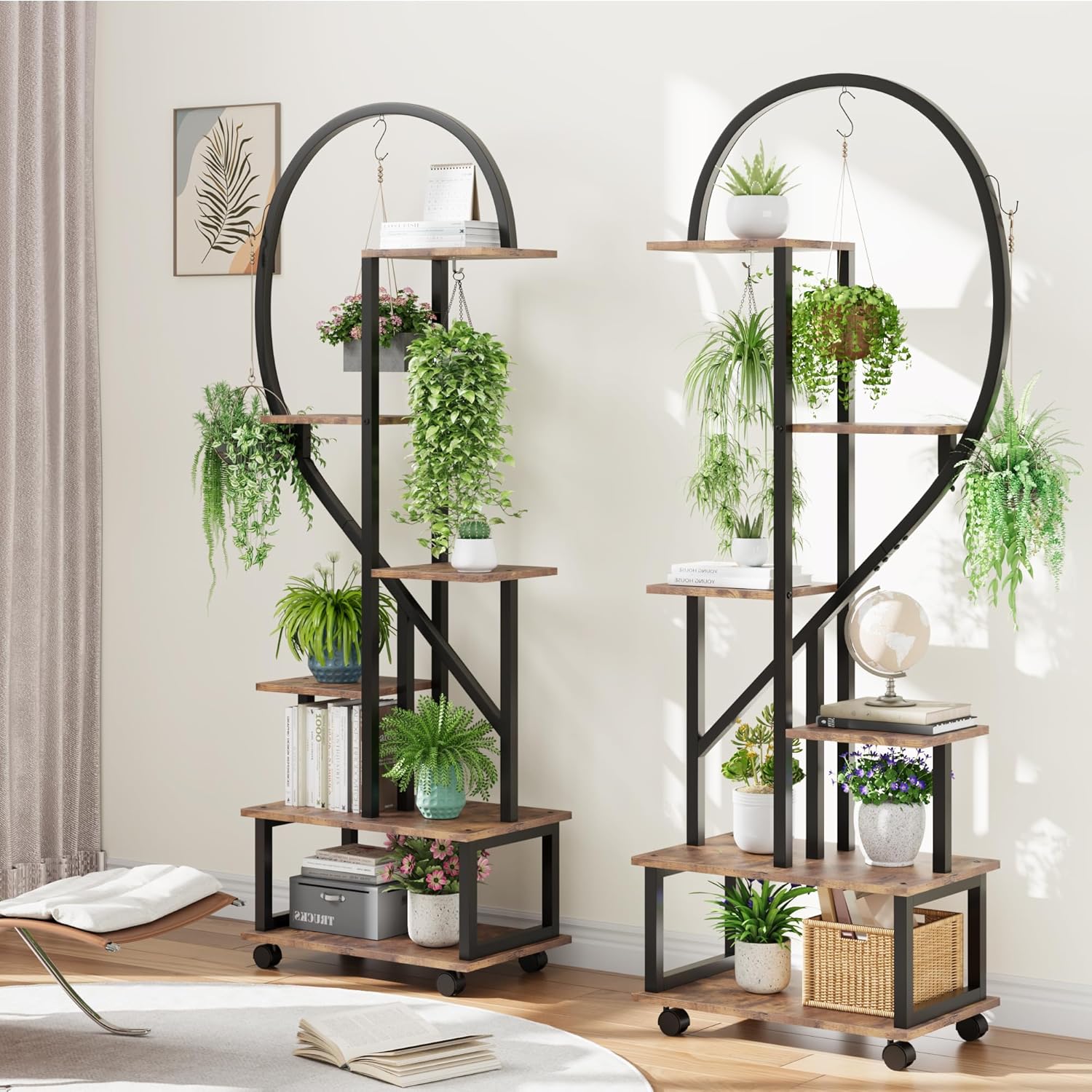 Amazon.com : 2 Pack 6 Tier Tall Plant Stand Metal Indoor Plant Stand ...