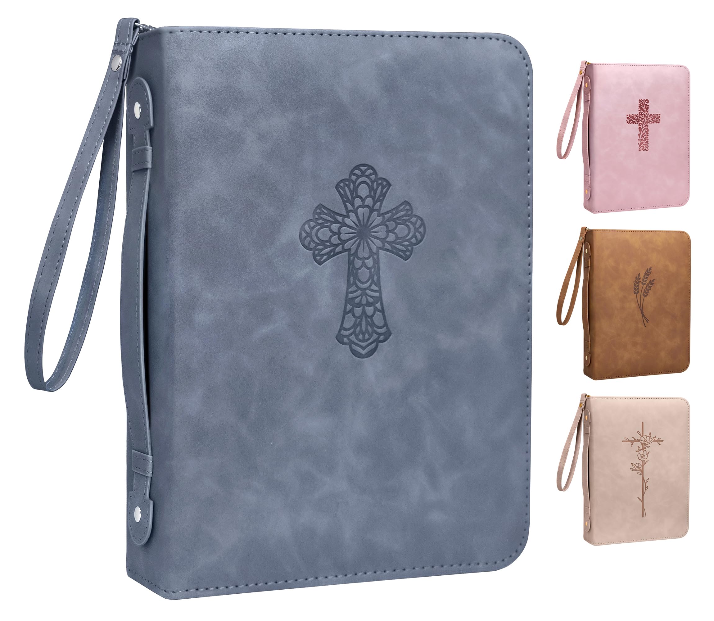 Amazon.com: JUST BLESSED Elegant PU Leather Bible Cover Case for Women ...
