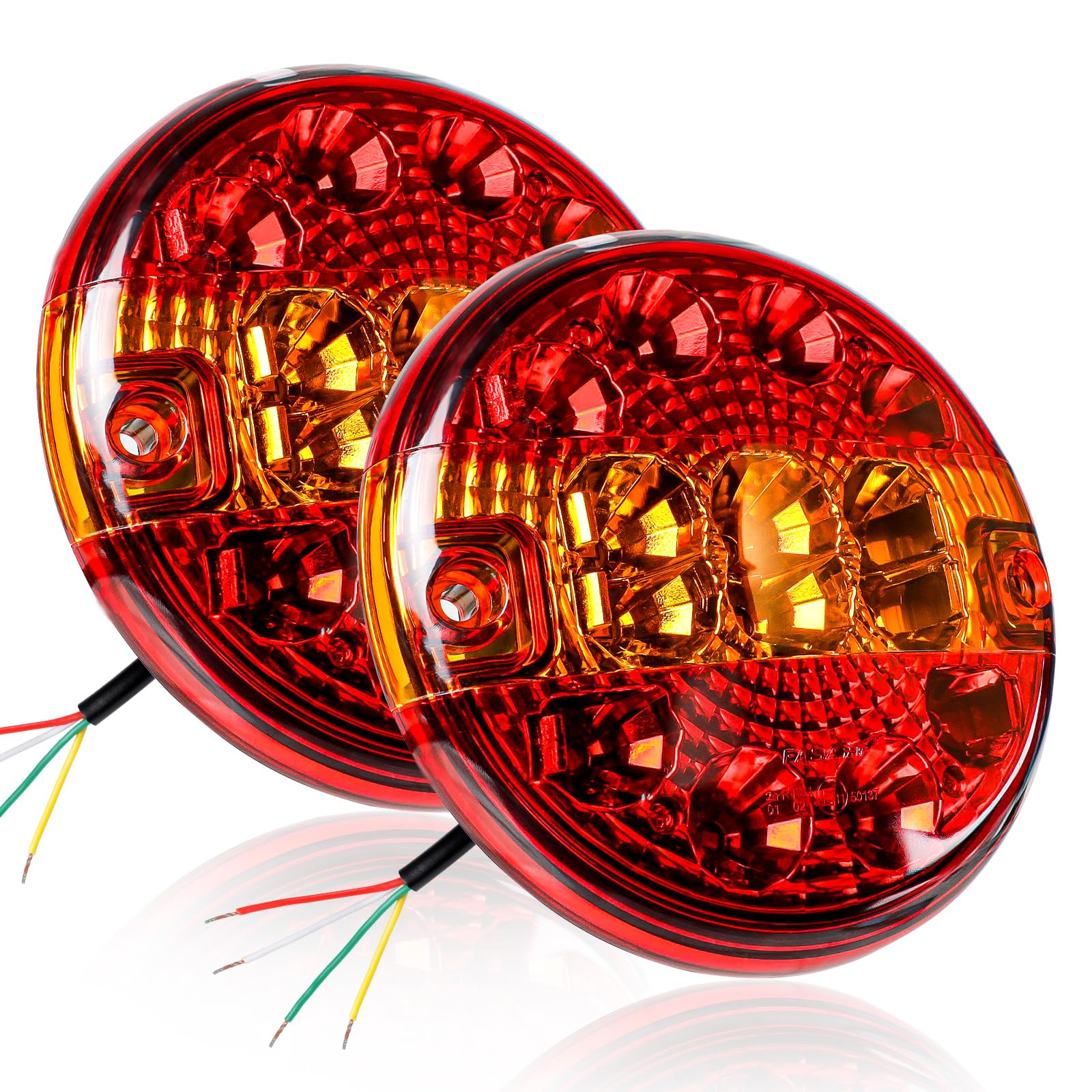 Yinaolan 2Pcs LED Rear Trailer Lights, 12/24V Waterproof LED Tail Light ...