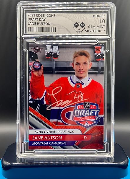 Lane Hutson 2022 Draft Day #DD-62 Carte de hockey recrue RC fac-similé ...