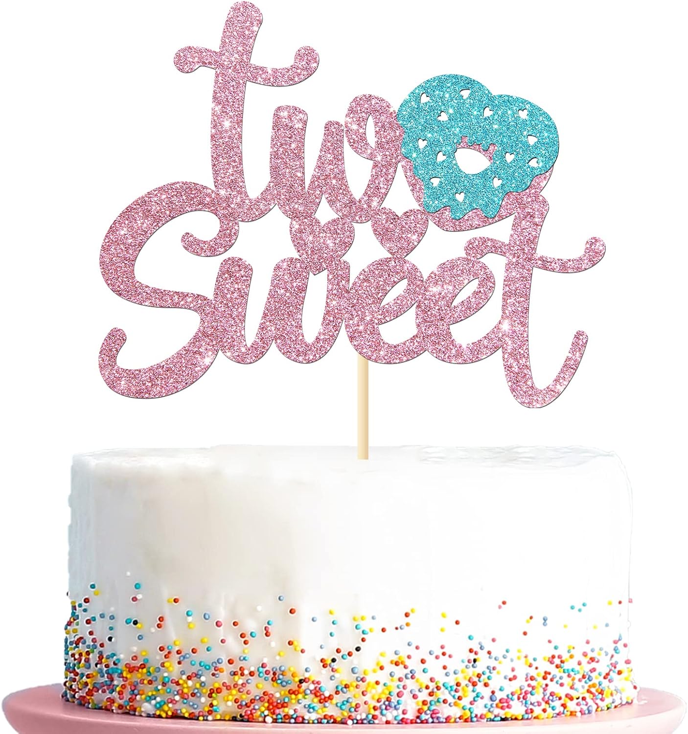 Amazon.com: Two Sweet Cake Topper, Happy 2nd Birthday Party Decors for ...