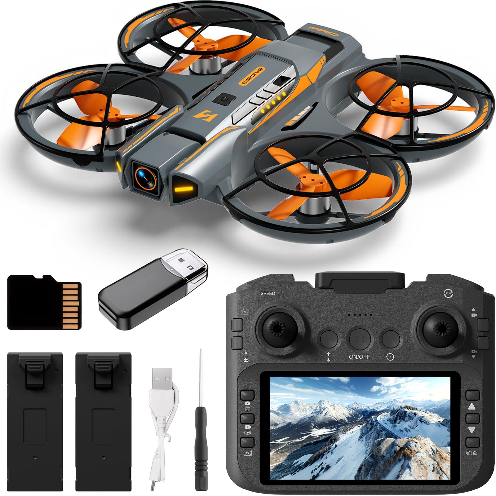 Brushless Motor Drone With Screen On Controller Anti Collision Drones ...