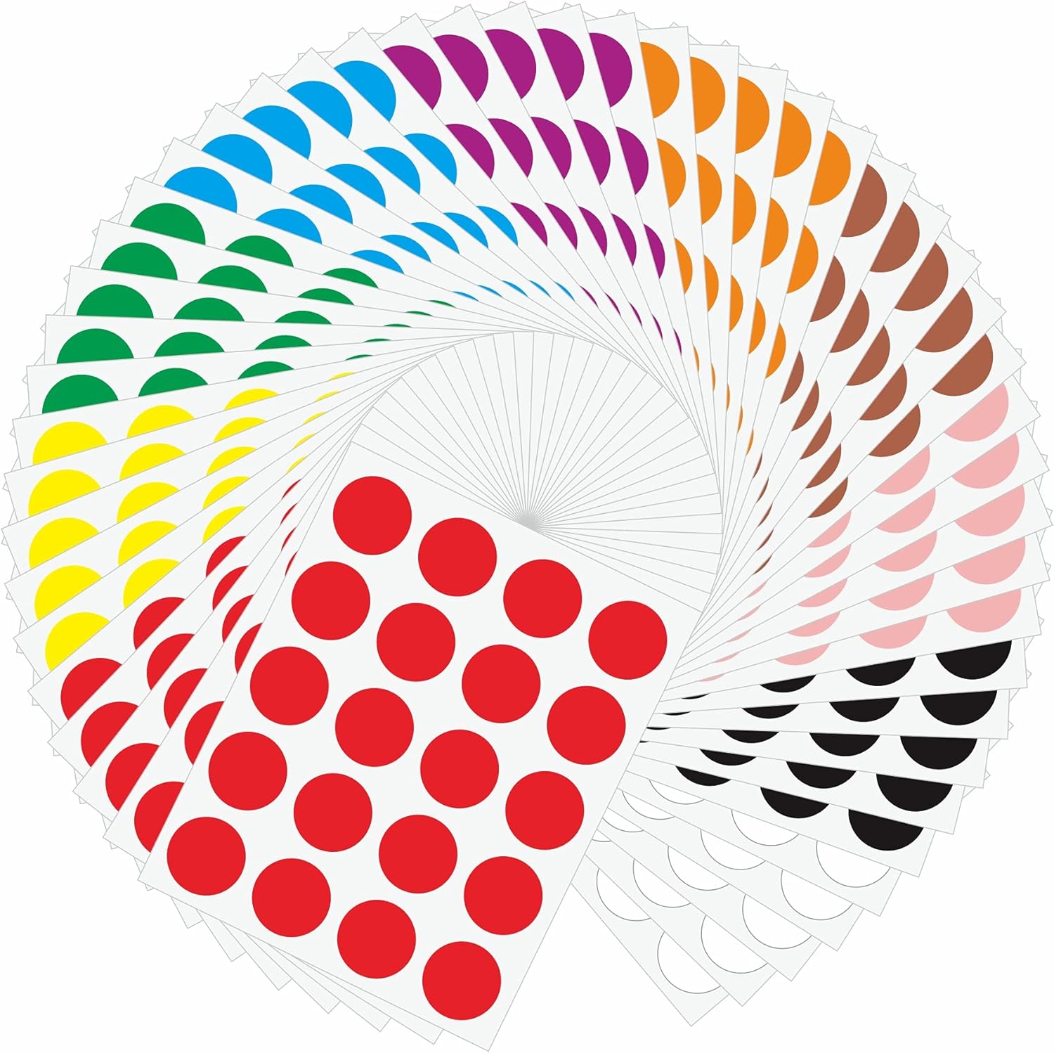 Hybsk 1000pcs Color Coding Dot Labels 3/4 inch Assorted Colors 20mm 50 ...