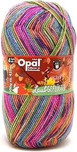 Opal Laubgeflüster (425m) 4-Ply Yarn - Wool-Blend, for Knitting Warm Socks with a Unique Colour ...