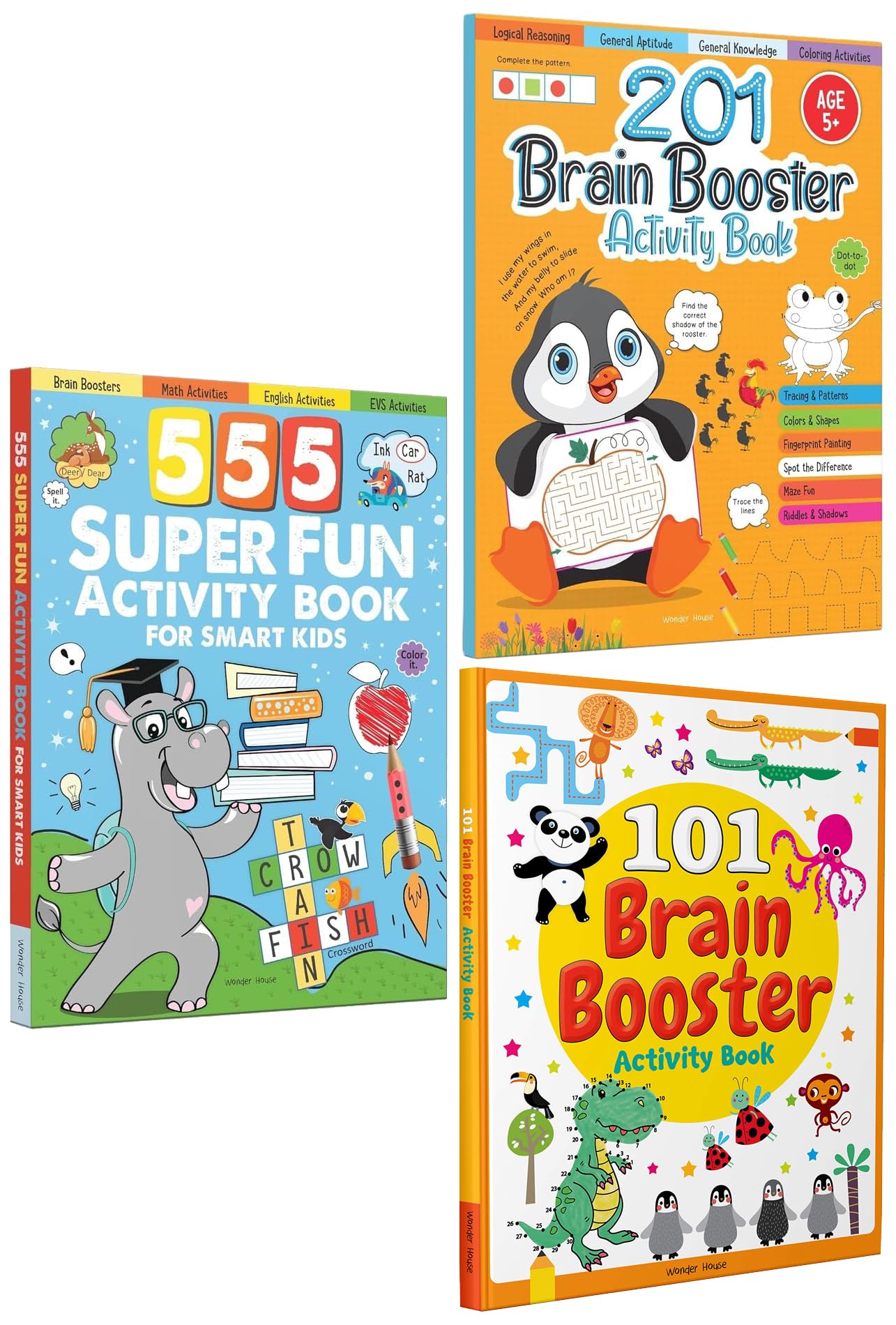 555 SUPER FUN Activity Book for Smart Kids & 101 Brain Booster Activity ...