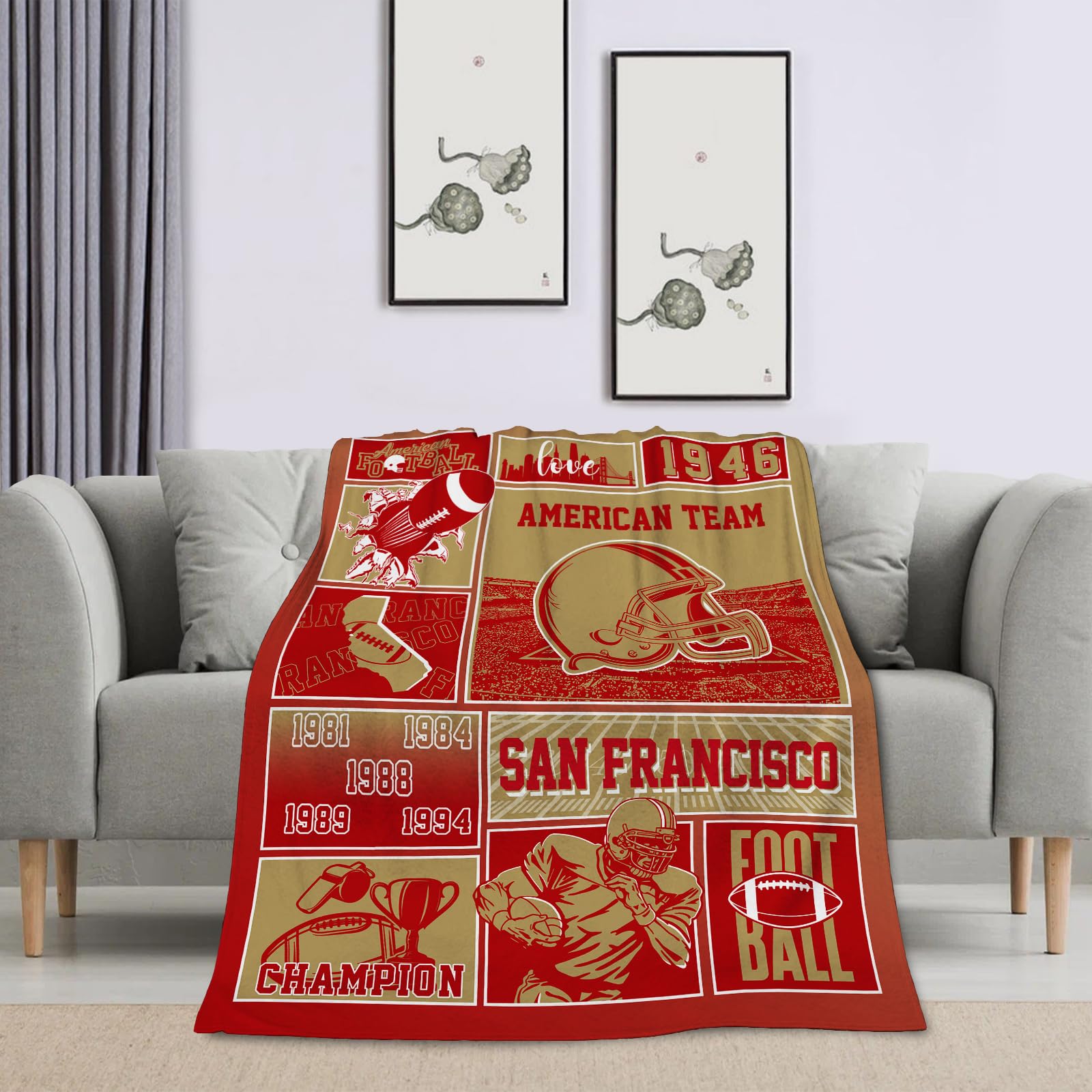 Amazon.com: Flannel Football Blanket Gifts for City Football Blanket ...