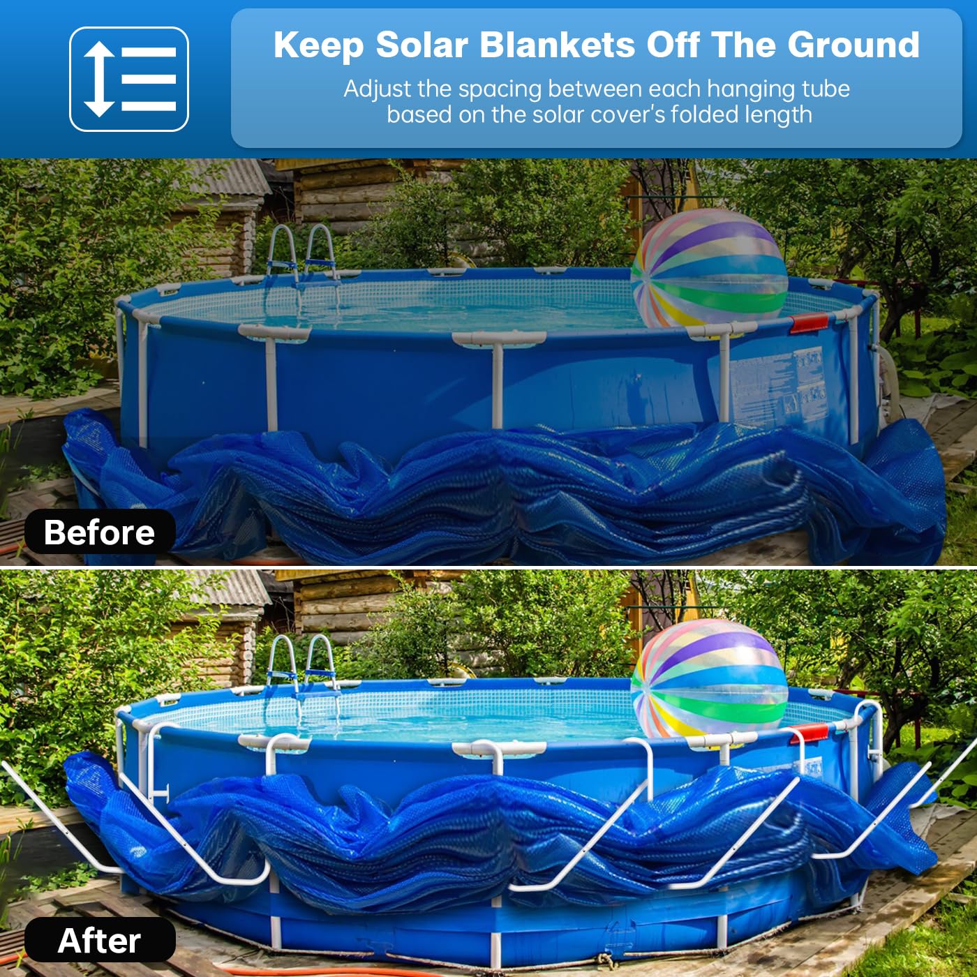 Jantens 4 Pack Solar Cover Holder for Frame Above Ground Pool ...