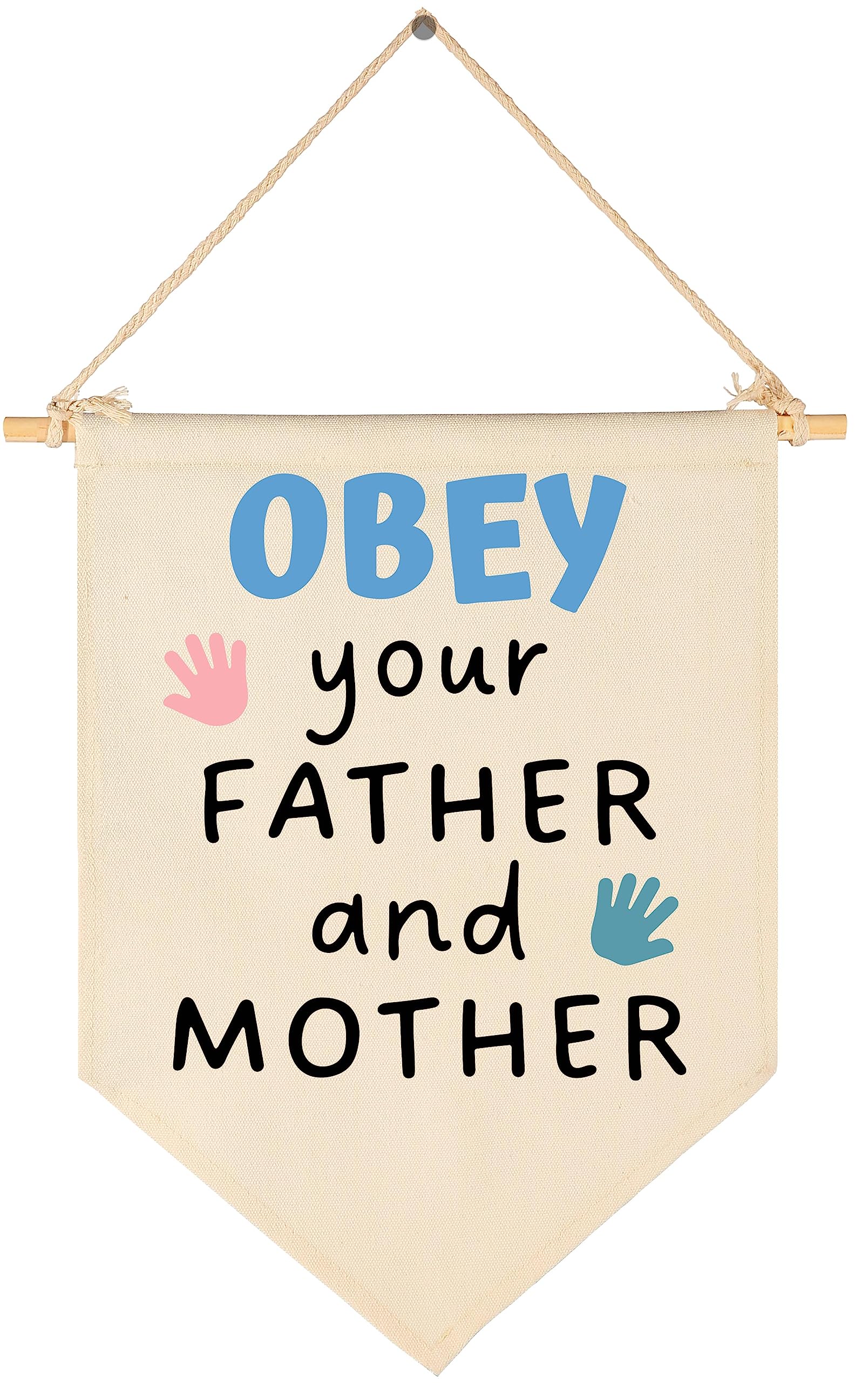 Amazon.com: The 10 Commandments Sign-God's Rules-Bible Verse Decor-Flag ...