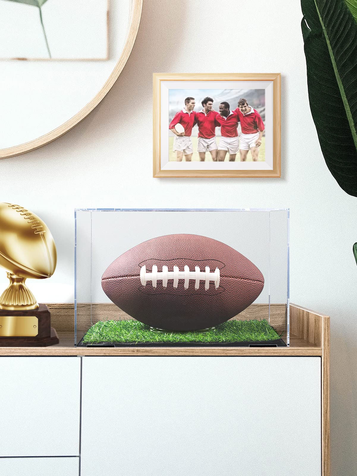 Snapklik.com : Upgraded Acrylic Football Display Case - Clear Football ...