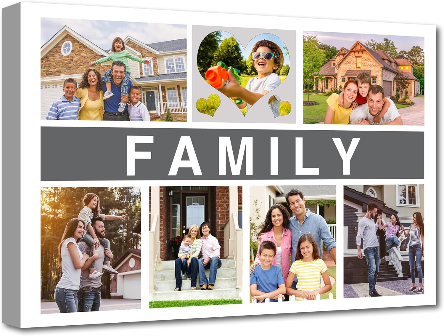 LZIMU Custom Canvas Collage Photos Personalized Wall Art (Collage Photo ...