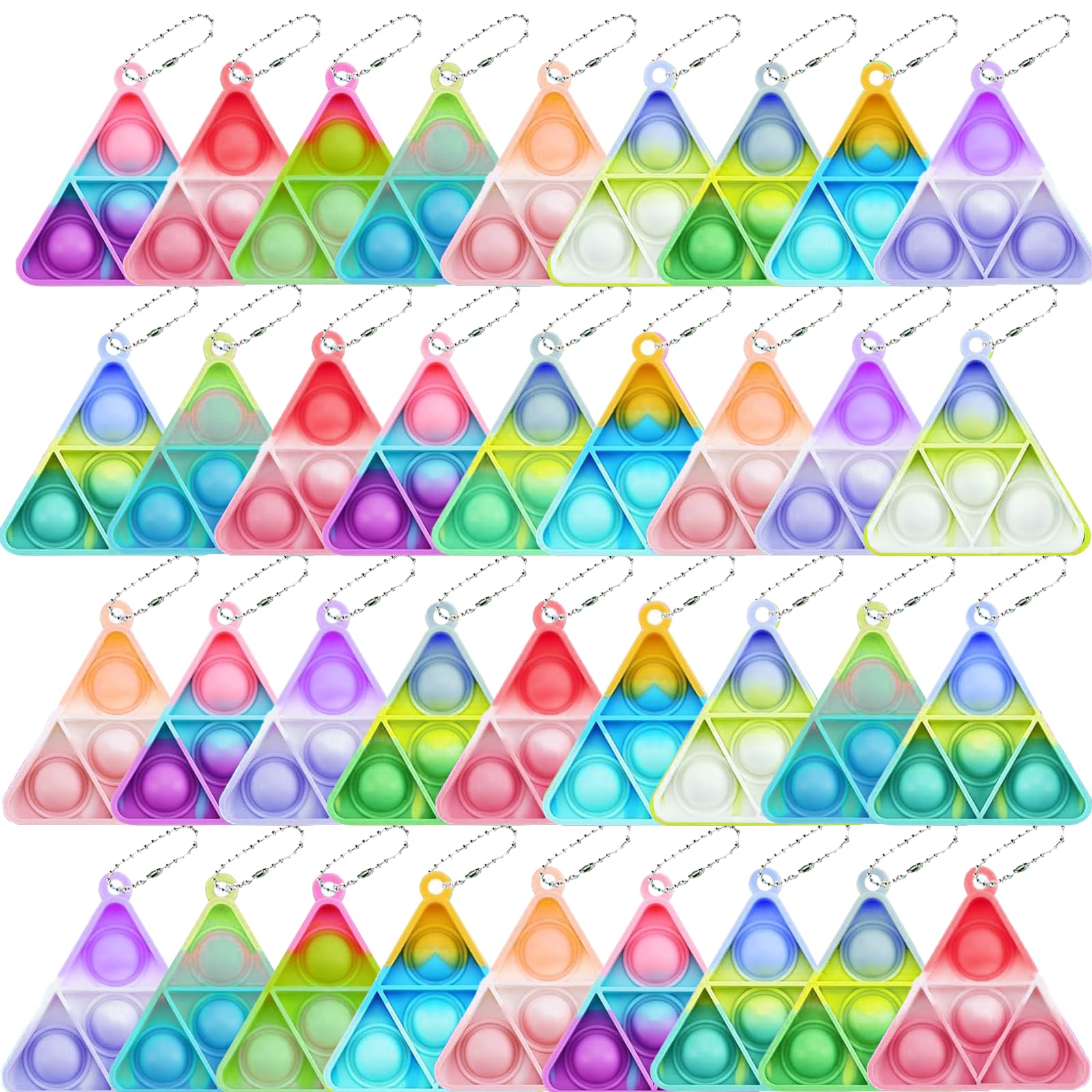 Amazon.com: 36 Pcs Kids Party Favors Pop Fidget Keychain lt Mini Fidget ...