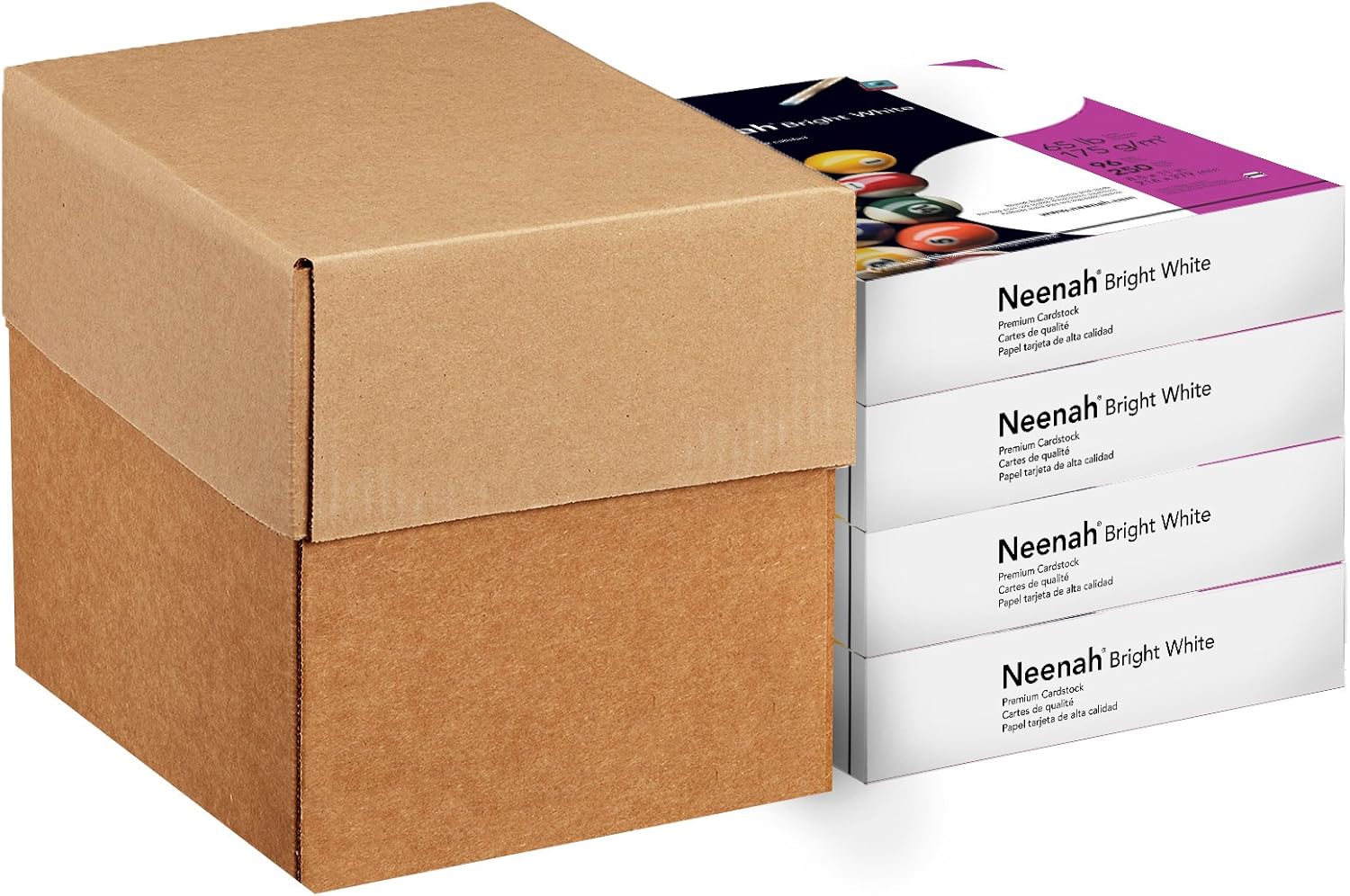 Neenah Paper Bright White Cardstock, 8.5" x 11", 65 lb/176 gsm, Bright ...