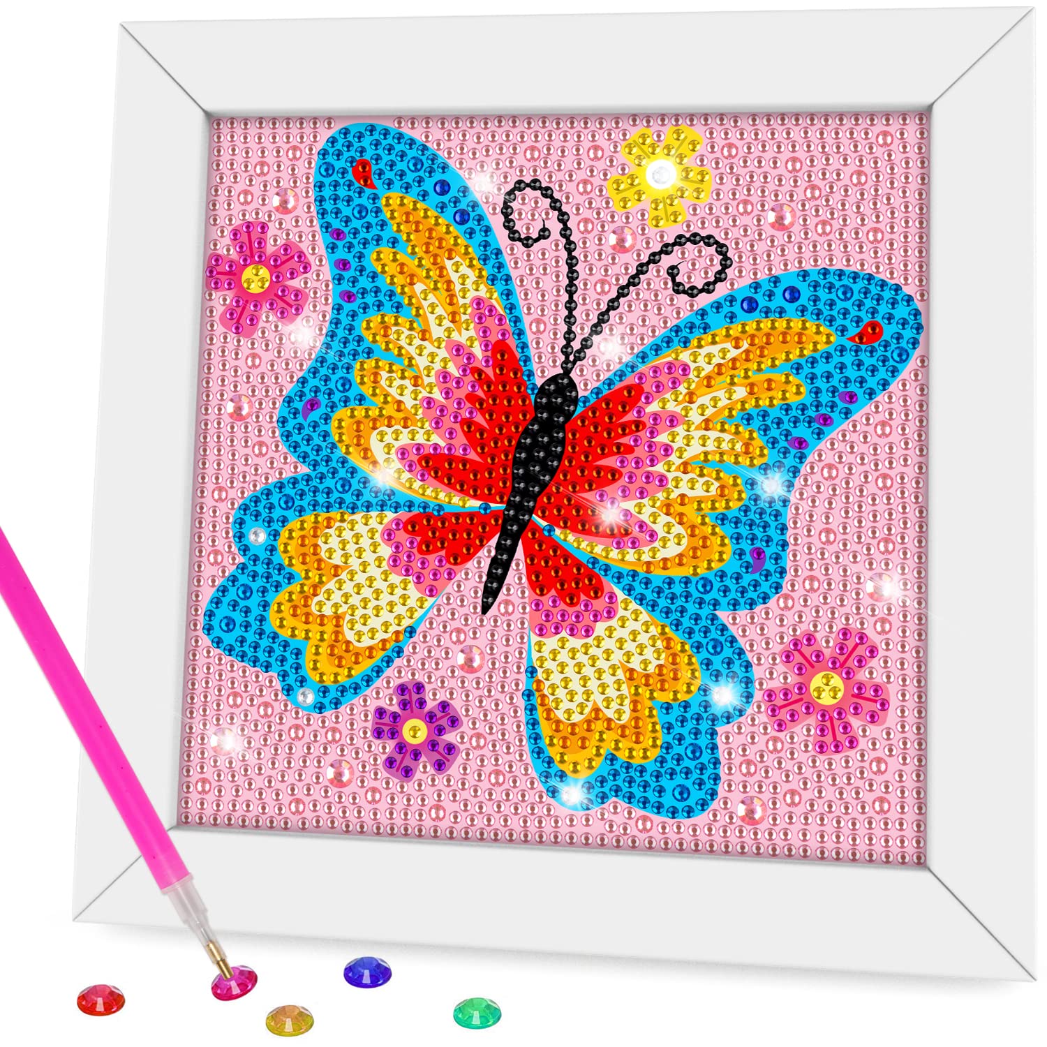 Amazon.com: QEUOYSS Diamond Art Kit for Kids with Wooden Frame Art and ...