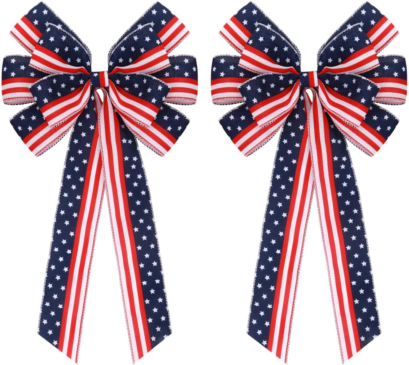 Amazon.com: Meseey 2 Pack Extra Large Patriotic Bows for Wreaths ...
