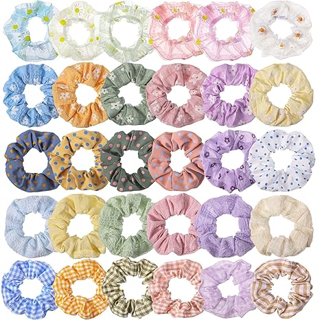 Amazon.com : Crowye 30 Pcs Cute Hair Scrunchies for Women & Girls ...