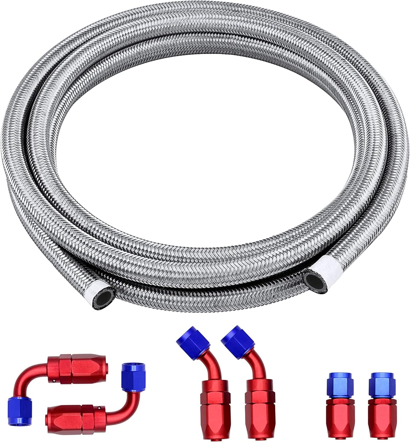 Amazon.com: Piodelo Universal 10FT 6AN CPE Fuel Line Hose Kit, 3/8 ...