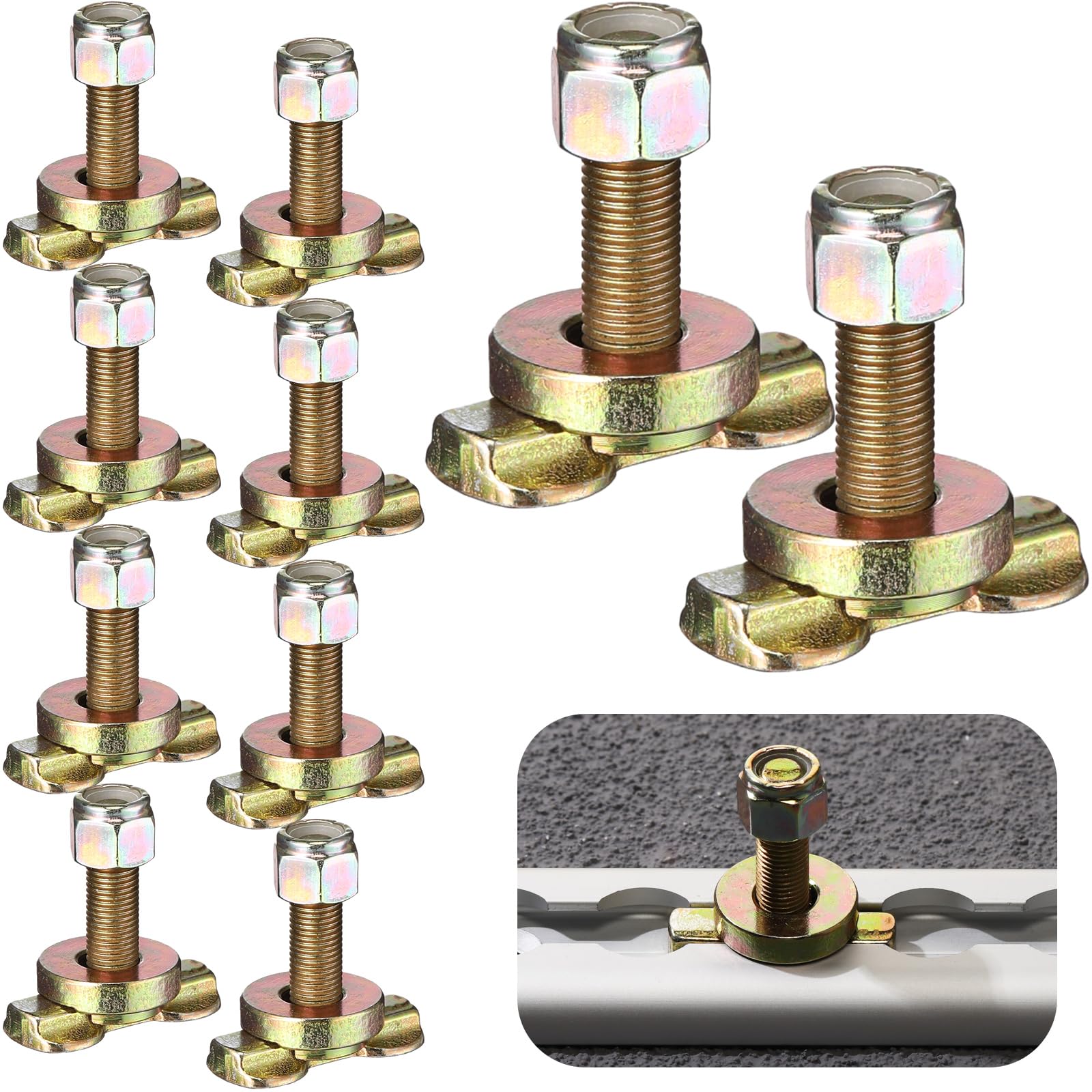 Amazon.com: Tandefio 10 Pcs L Track Double Lug Threaded Stud Nut ...