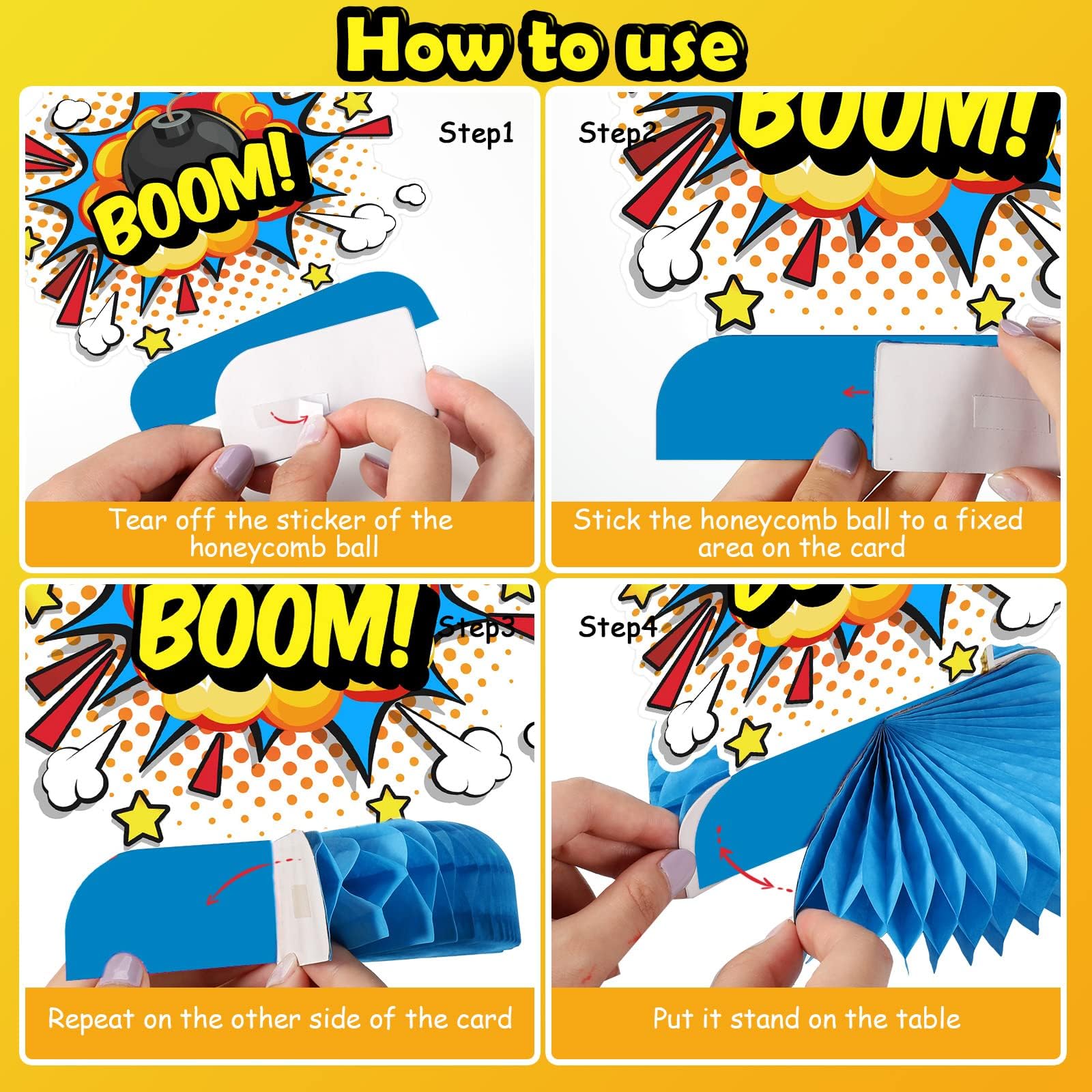 Snapklik.com : Set Of 10 Hero Themed Party Decoration Hero Honeycomb ...