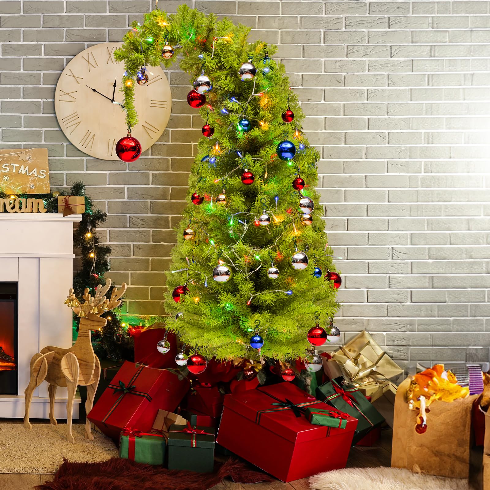 Amazon.com: 5 Ft Christmas Tree, Bendable Artificial Christmas Tree for ...