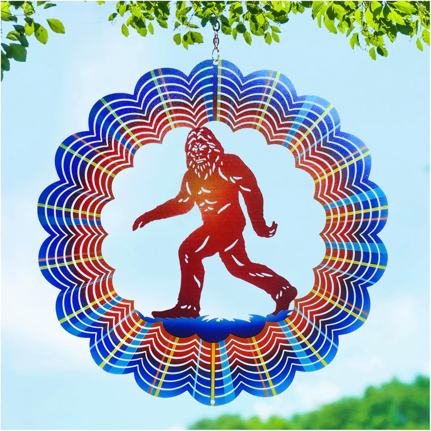 Amazon.com: Wind Spinners, 12 inch 3D Stainless Steel Hanging Big Foot ...