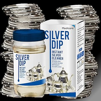 Silver Dip Instant Silver Cleaner Silver Cleaning Liquid-300ml : Amazon ...