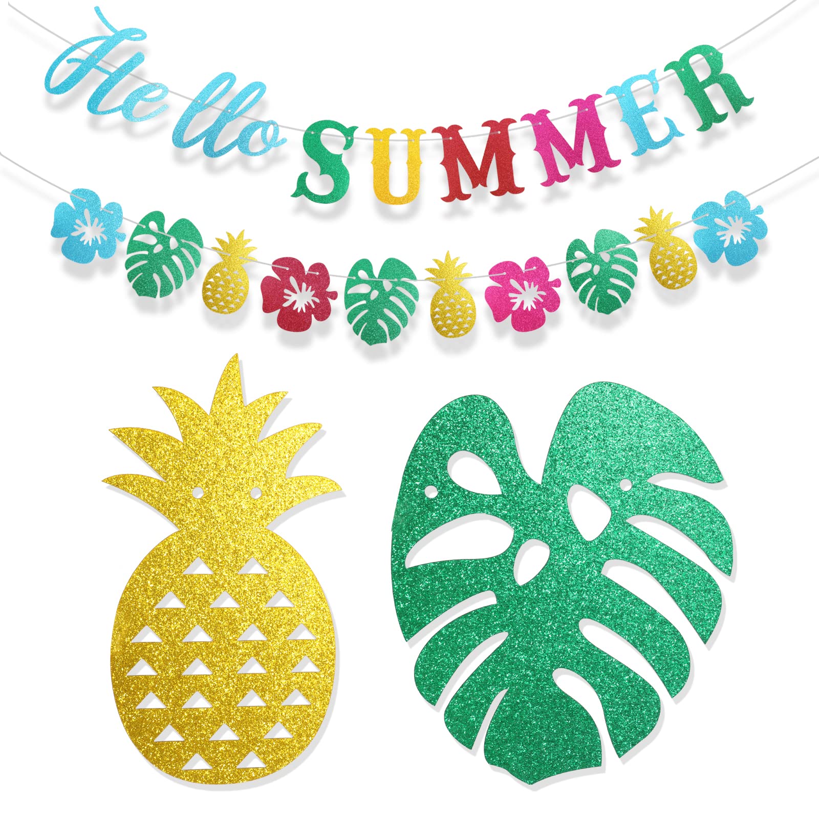 Amazon.com: HOWAF Hello Summer Decoration Banner,Welcome Summer Bunting ...