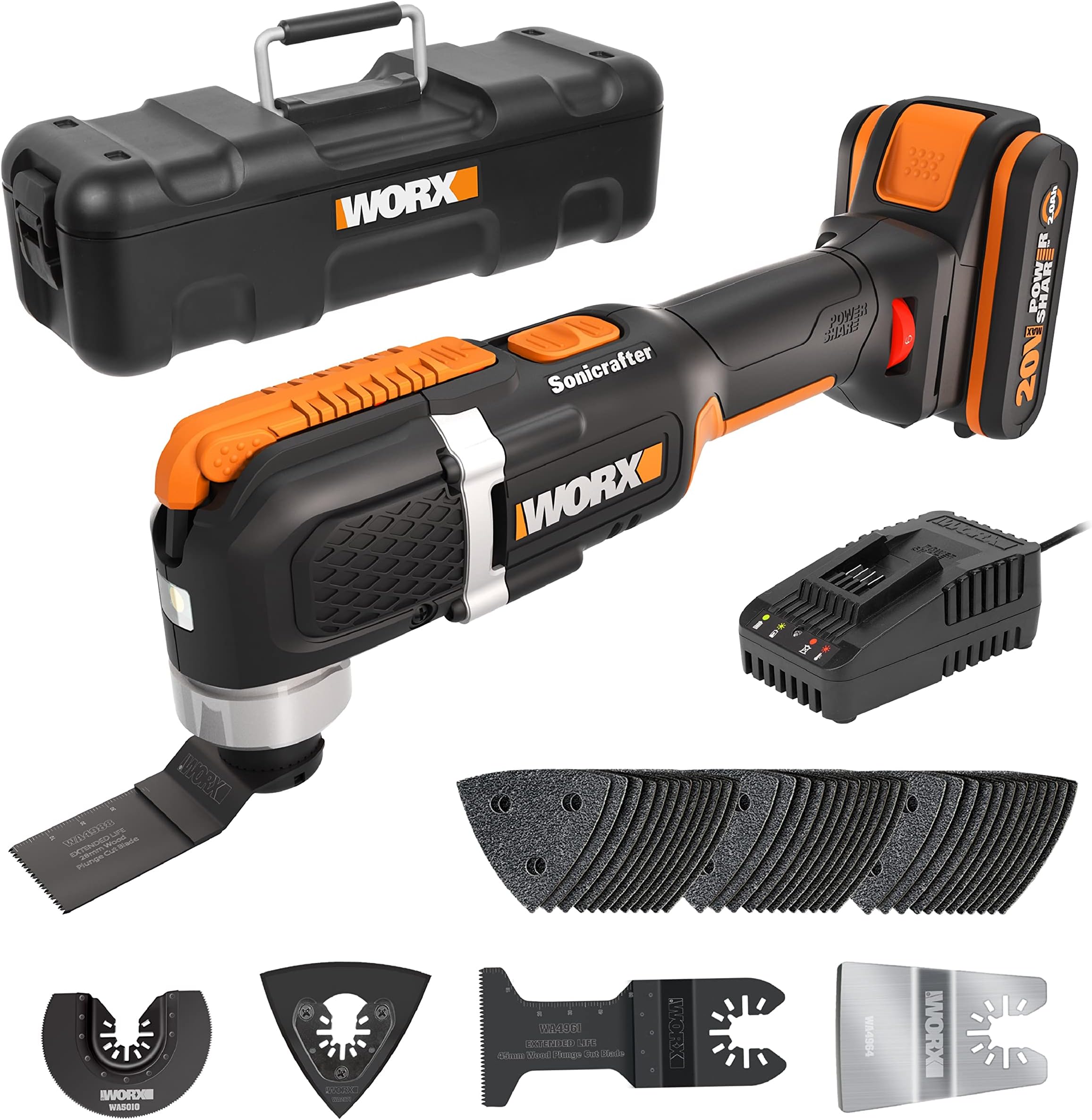 WORX - Outil oscillant multifonctions sans fil 20V - WX696.9 (Puissant ...