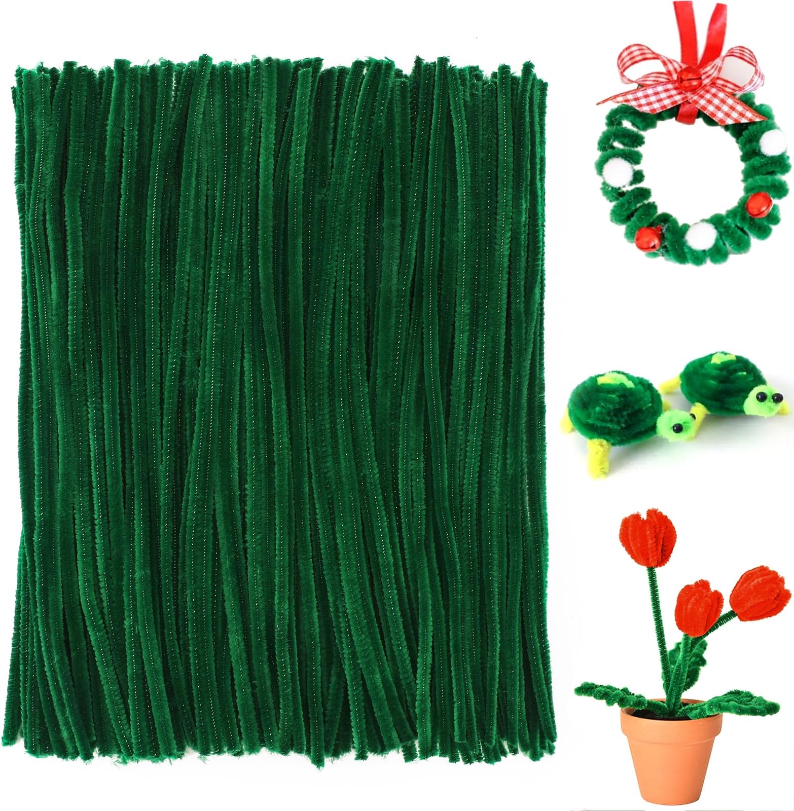 Pack of 25/50/100/250/500 30cm Pipe Cleaners for Arts & Crafts [Dark ...