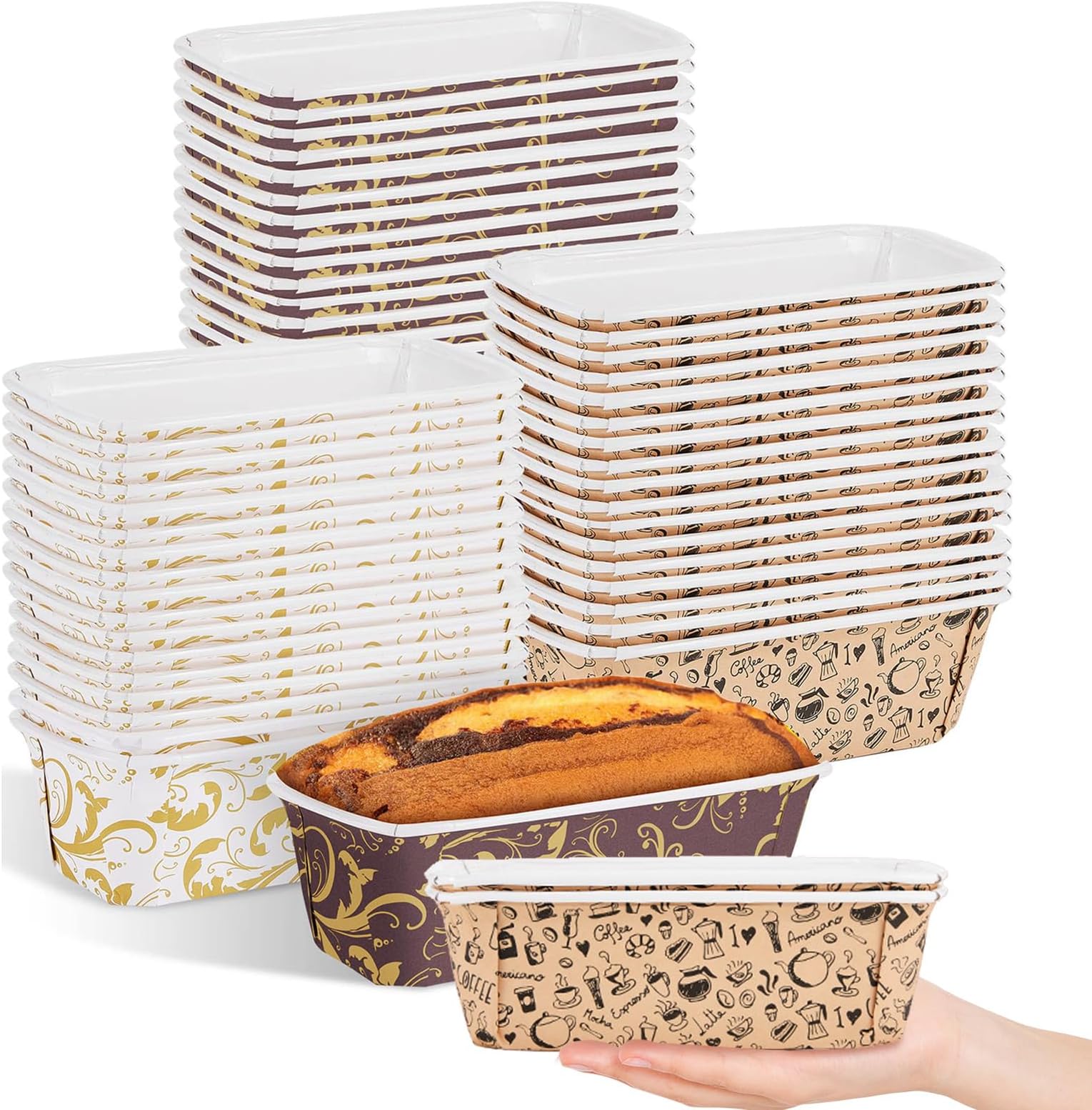Amazon.com: Pastry Chef's Boutique Easy Bake Paper Mini Loaf Cake Pans ...