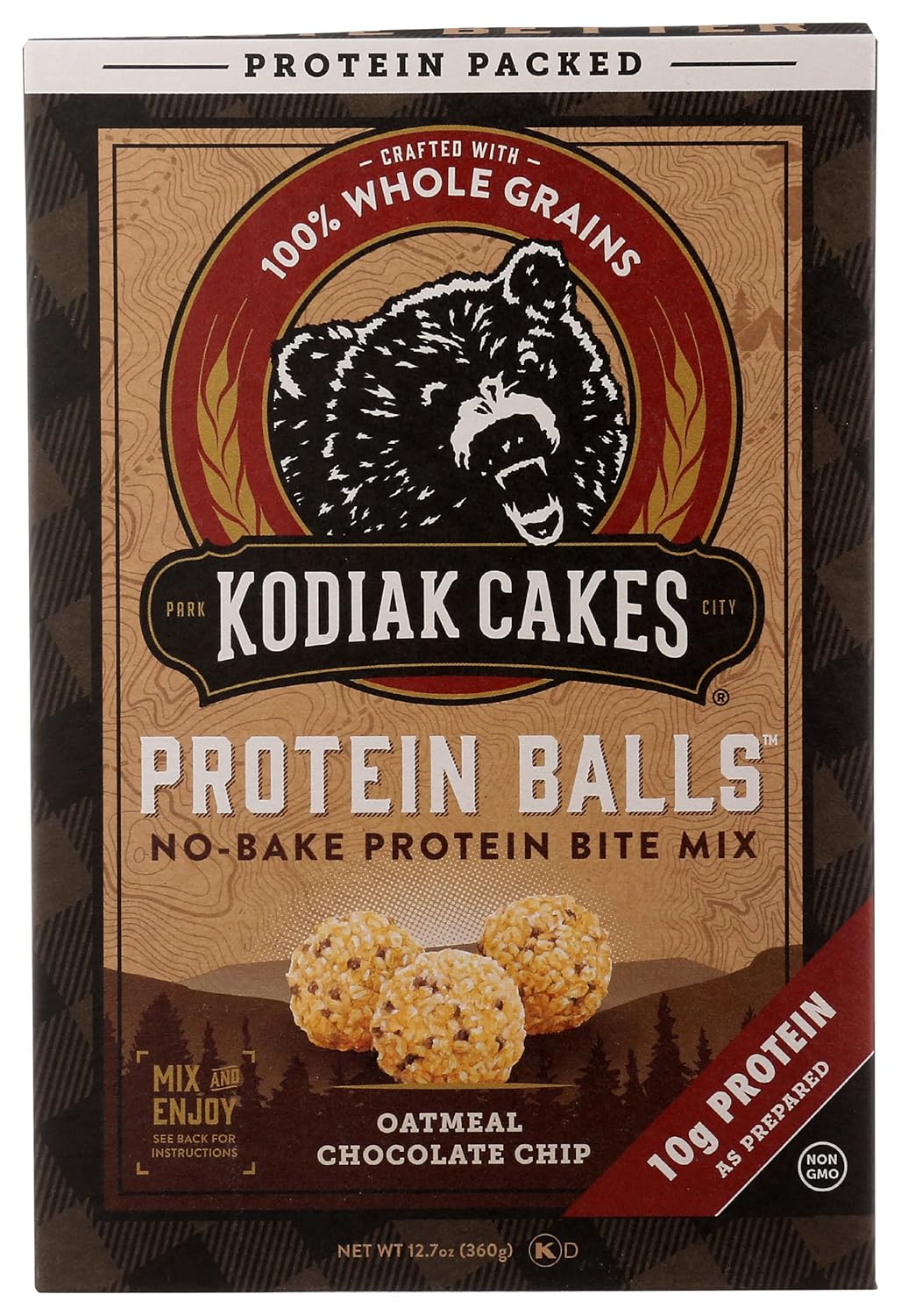 Amazon.com : Kodiak Oatmeal Chocolate Chip Protein Balls Mix, Whole ...