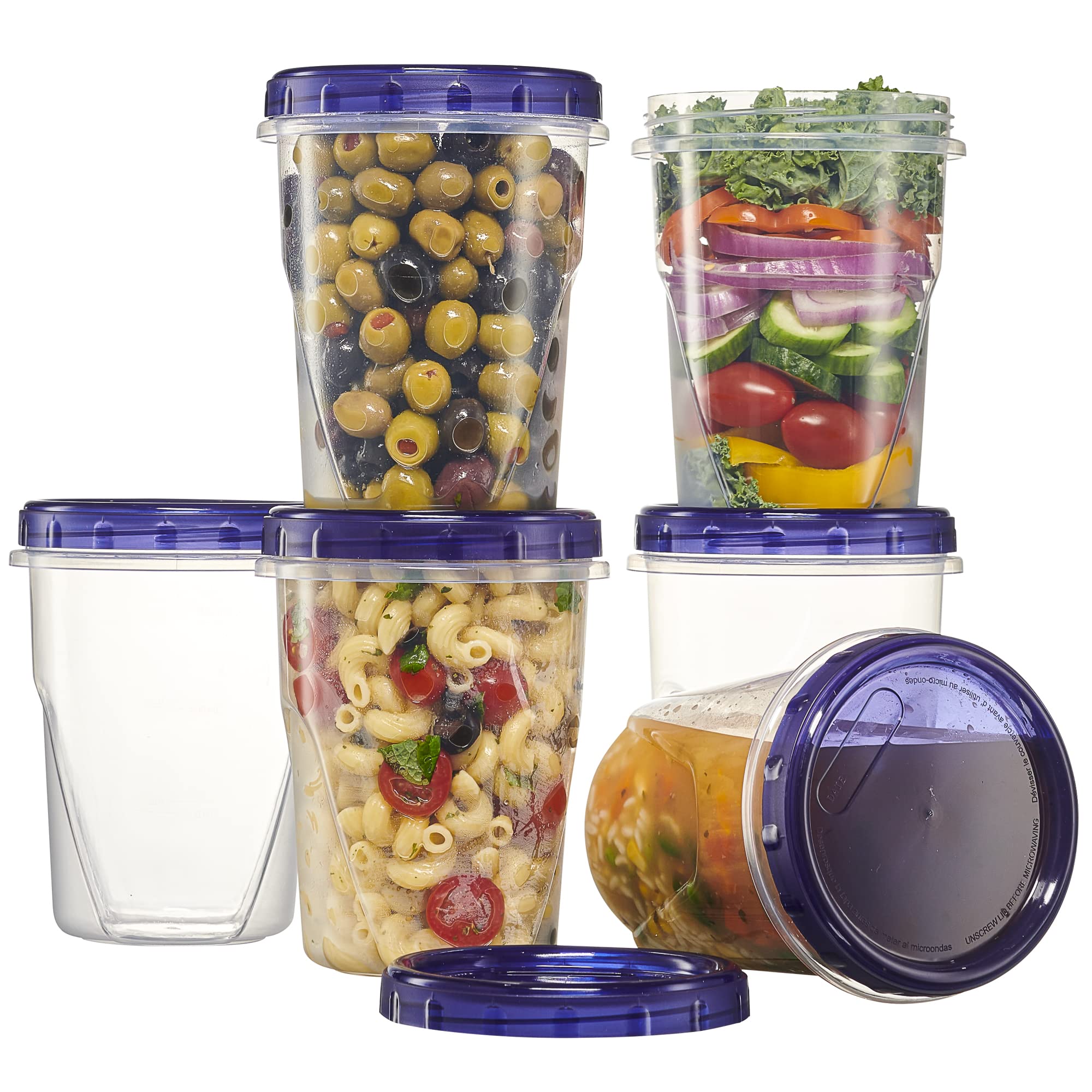 Snapklik.com : PLASTICPRO 6 Pack Twist Cap Food Storage Containers