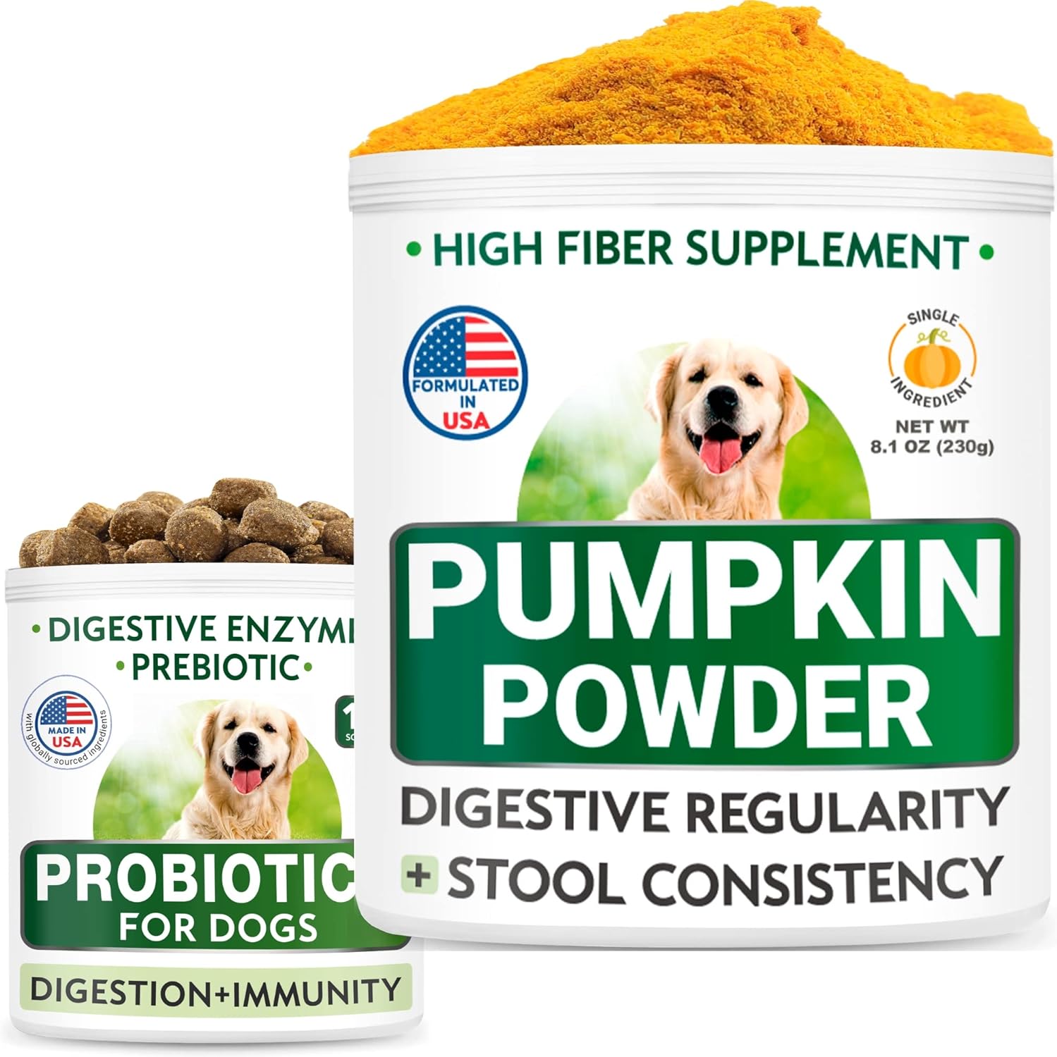 Amazon.com : Pumpkin for Dogs + Dog Probiotics Chews Bundle ...